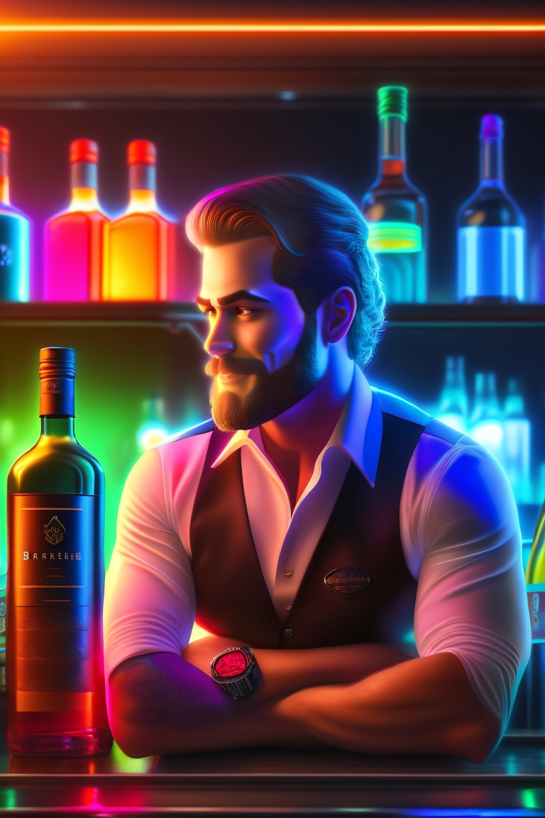 Lexica - The bartender who makes the whole environment head beautiful ...