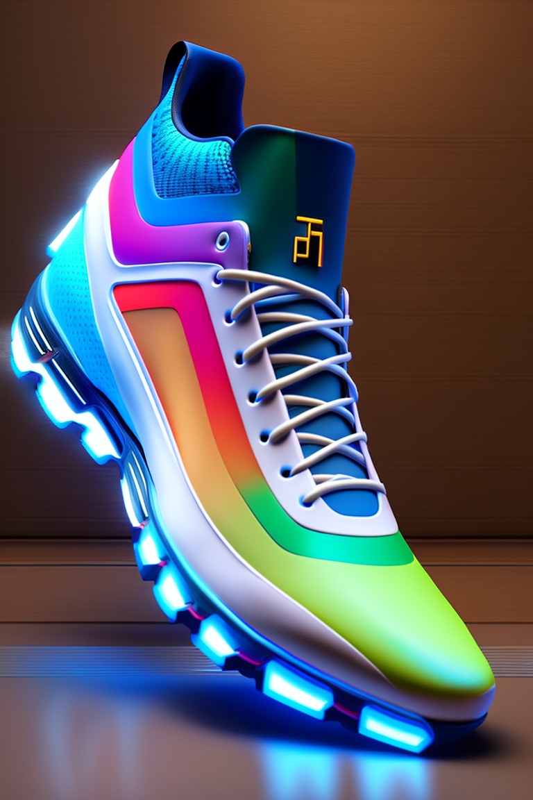 Lexica - Soccer shoe, pixelated, color of the shoe neon blue and ...