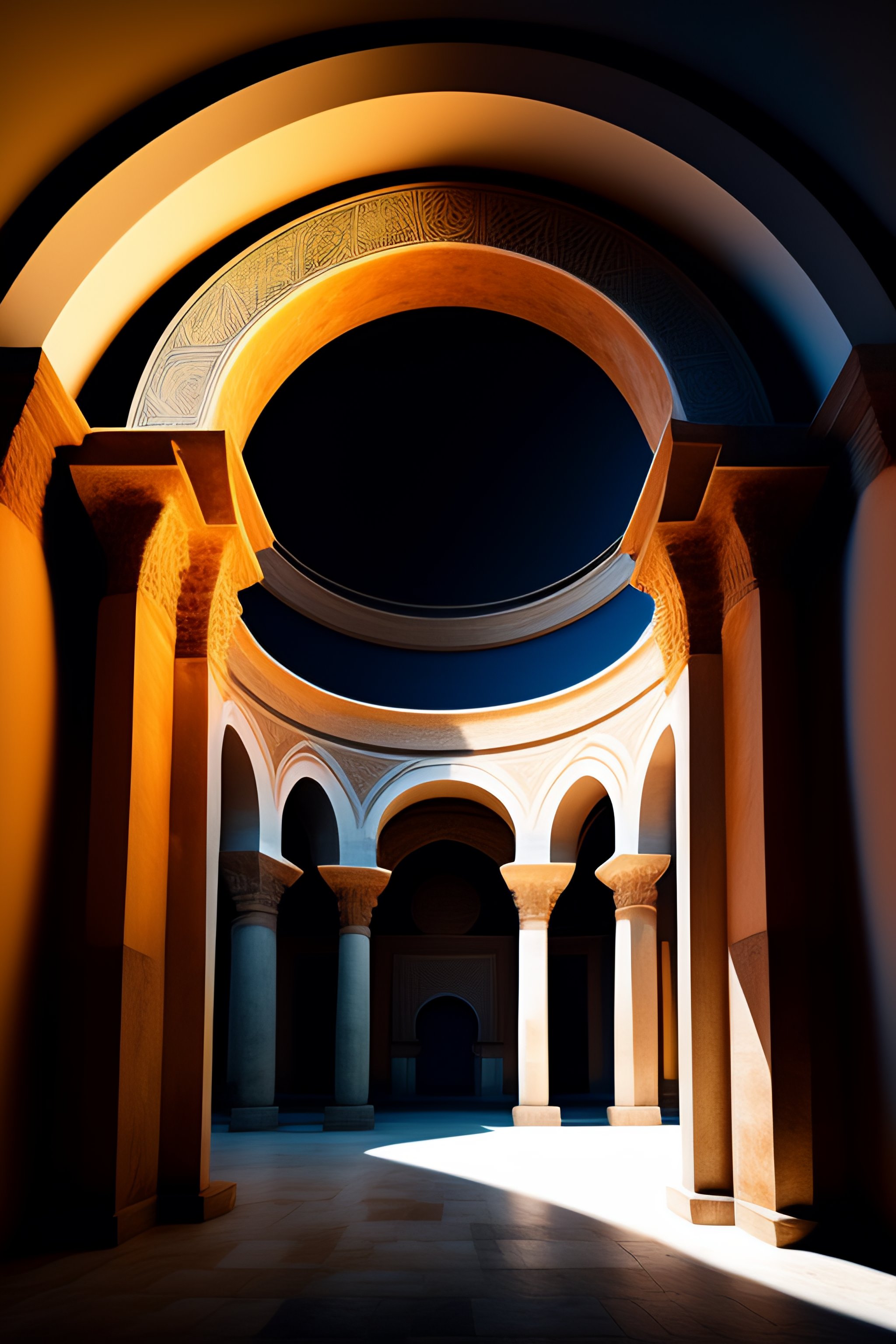 Lexica - Circular temple with horseshoe arches style mosque of cordoba ...