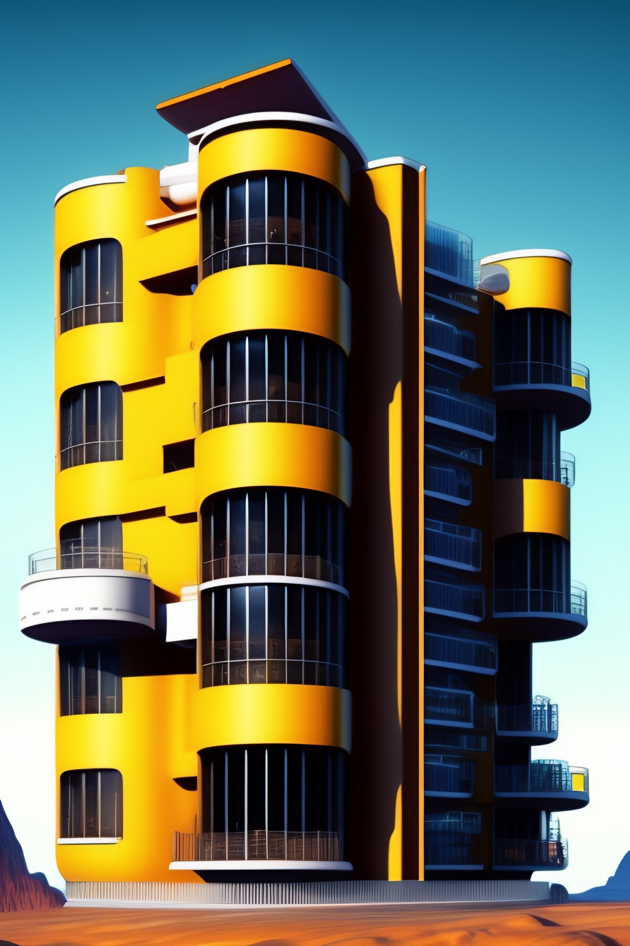 Lexica - Colored rough architecture sketch of a giant megamansion