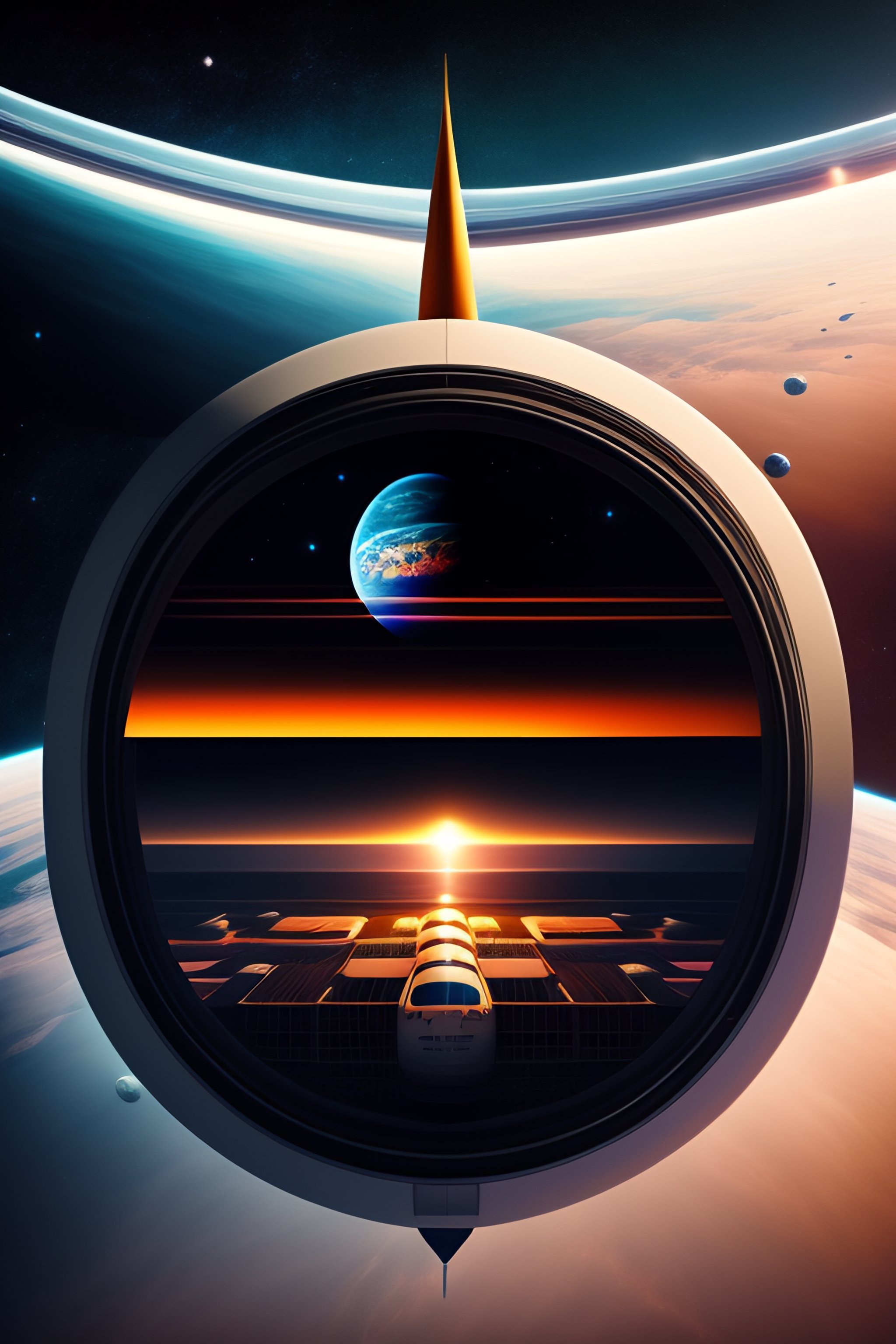 Lexica - 1963 space station, in the style of Stanley Kubrick, Blake 7 ...
