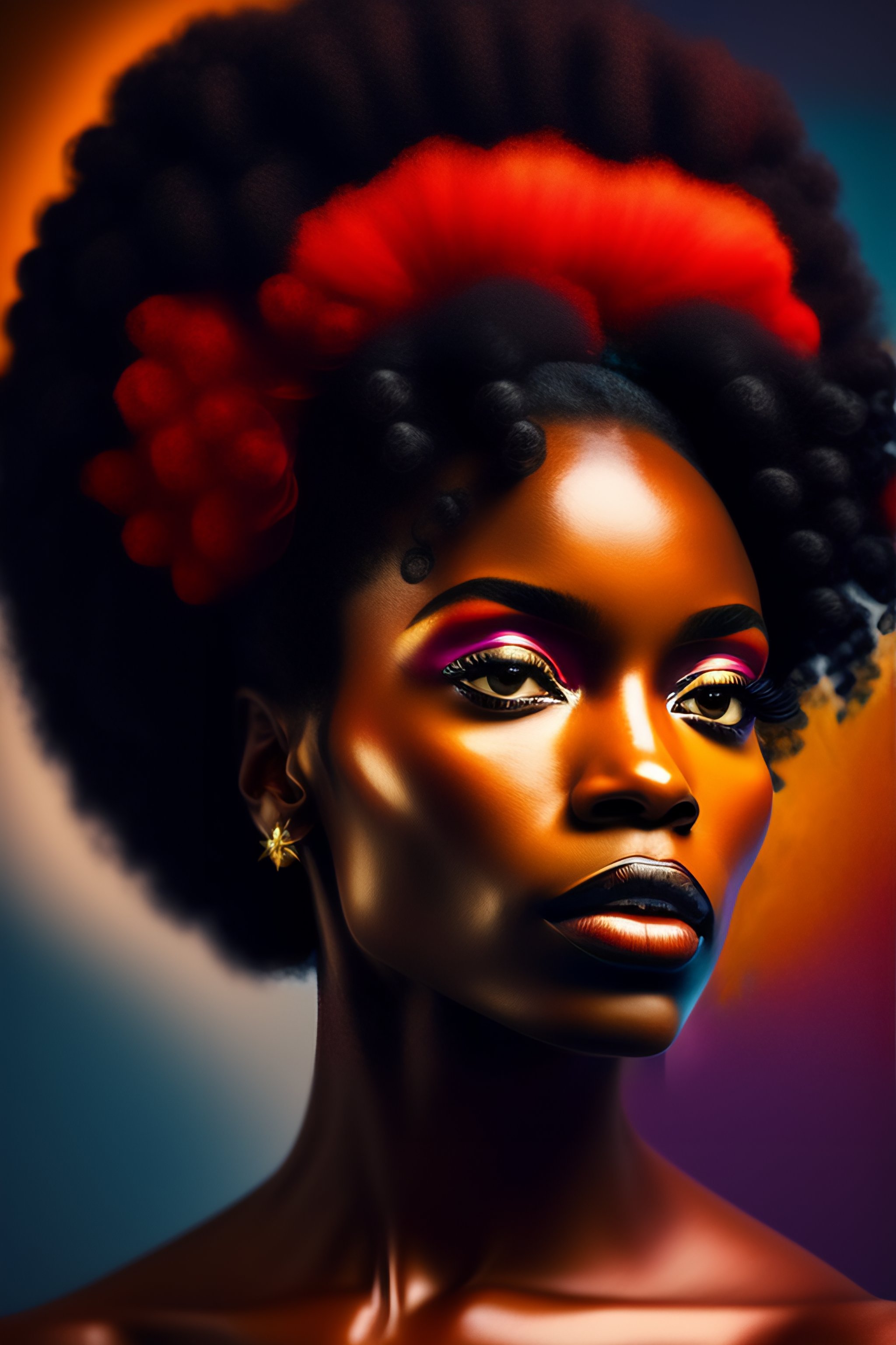 Lexica - Afro american queen with 3 eyes, hd 4k,paint like Rembrant,