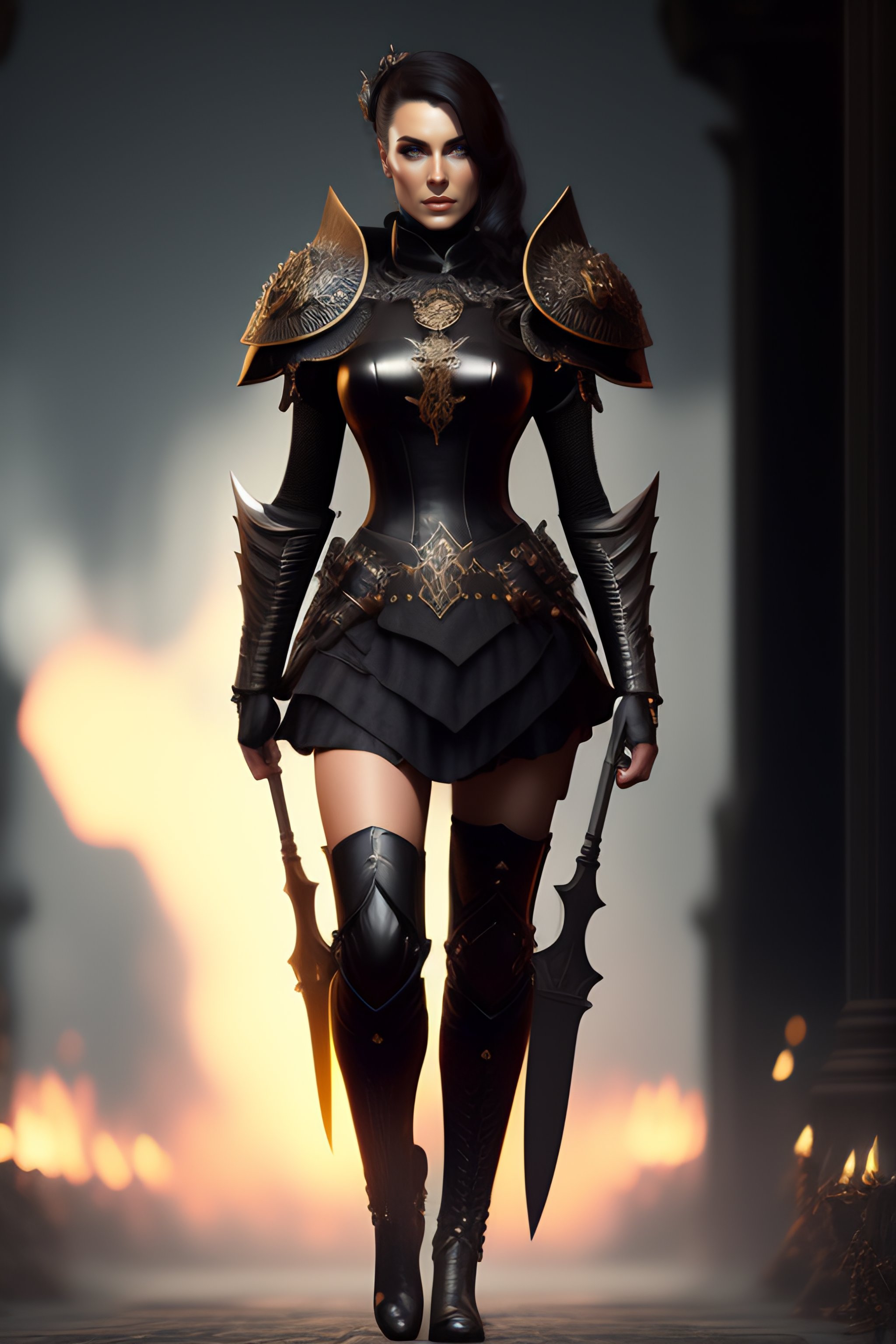 Lexica - Woman gothic knight necromancer summoner, armored Wolfenstein ...
