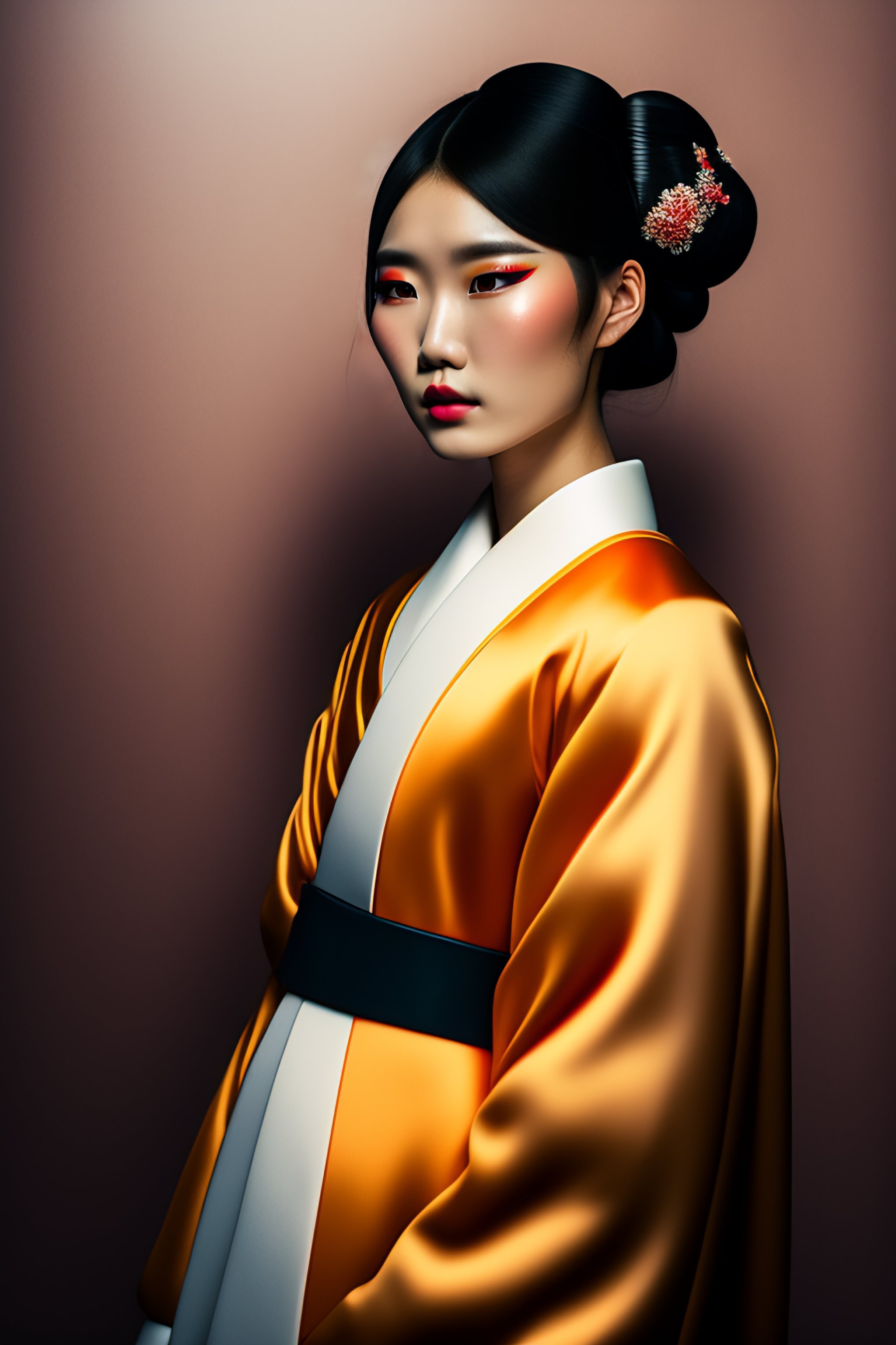 Lexica - Portrait of a stunningly beautiful, young, japanese geisha sad ...