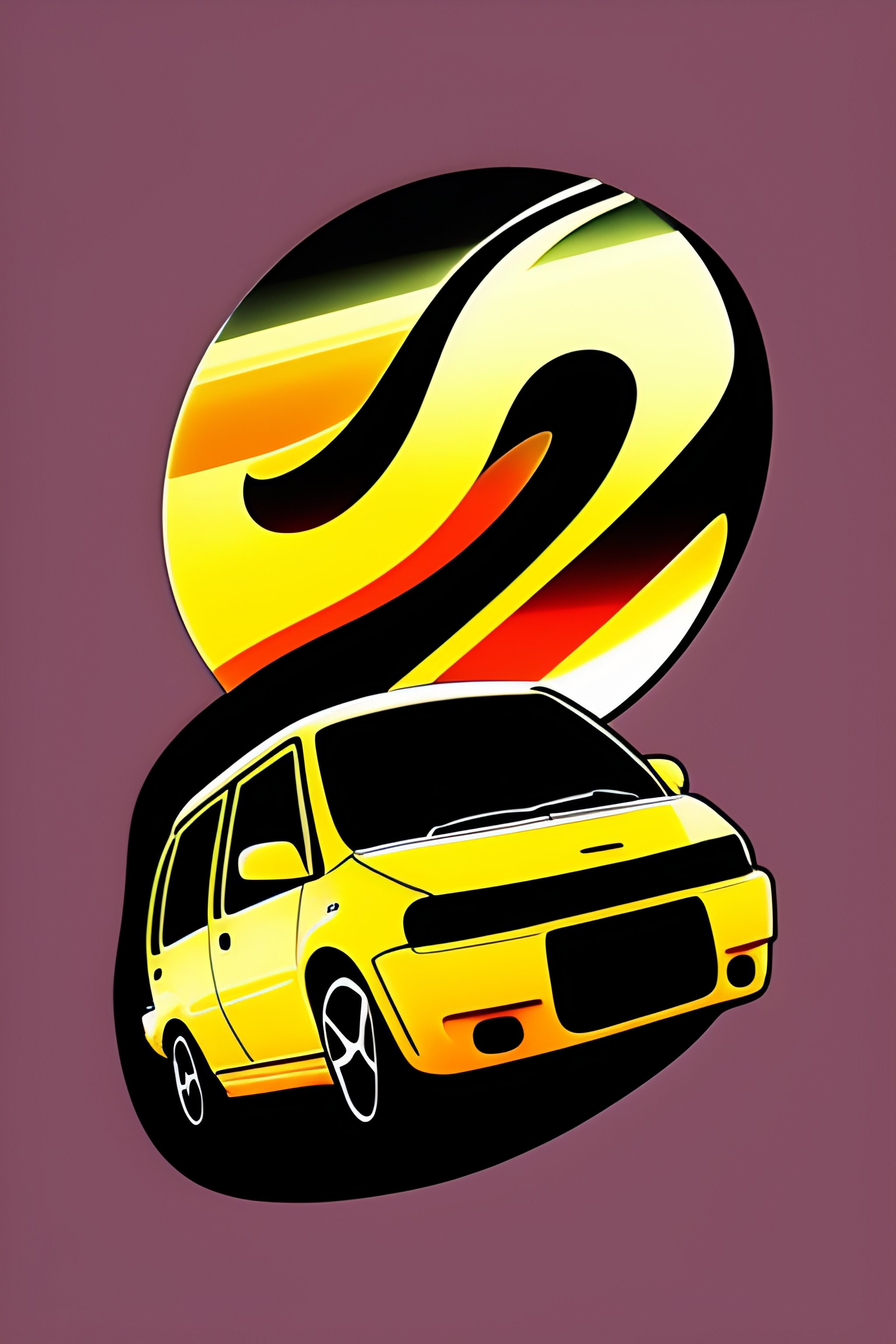 Lexica - Cartoon kei car sticker, anime initial d style, solid ...