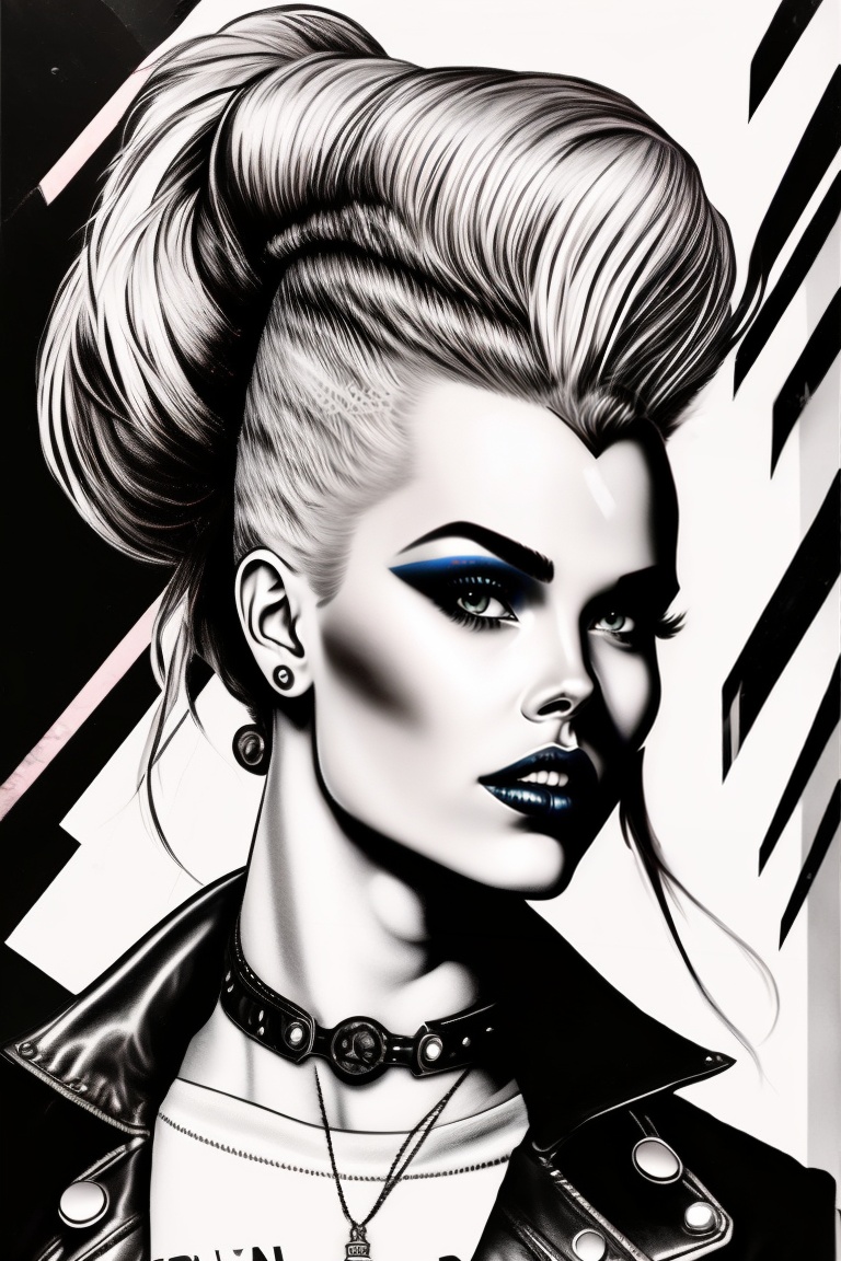 Lexica - 1990;s UK punk Mohican roller derby skater girl gritty pop art ...