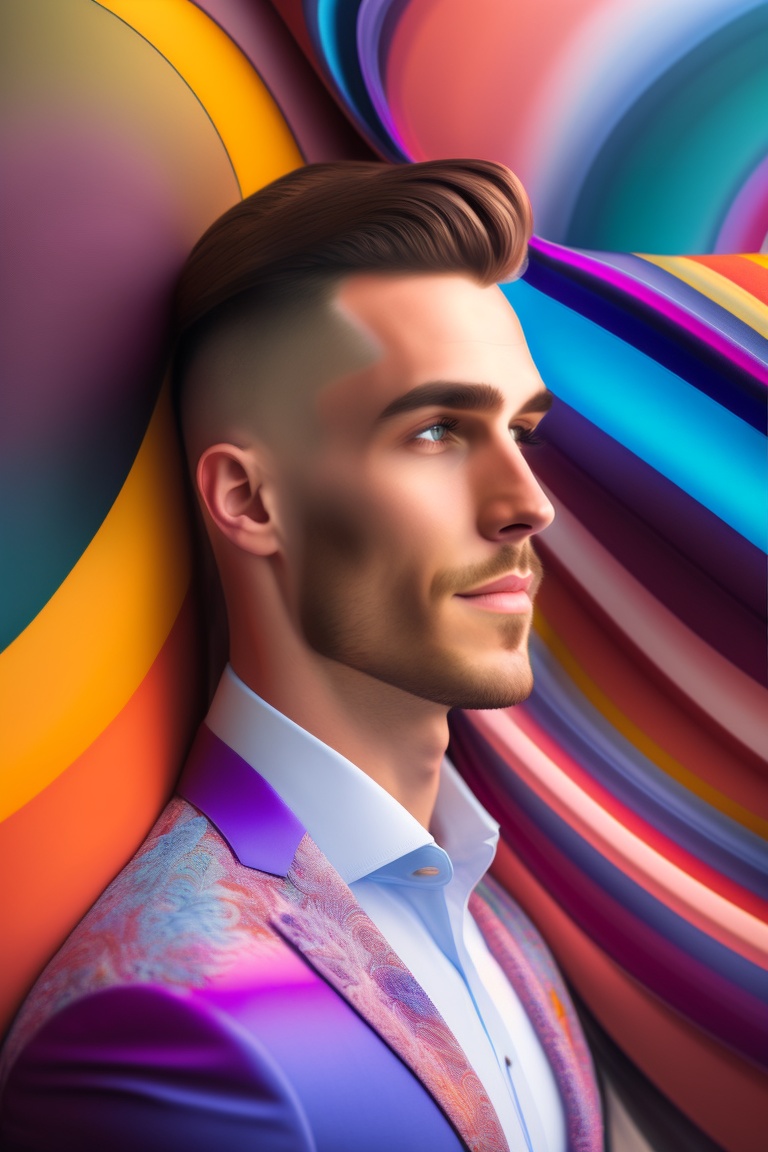 Lexica - Portrait photography of a man and the spectacular colourful ...