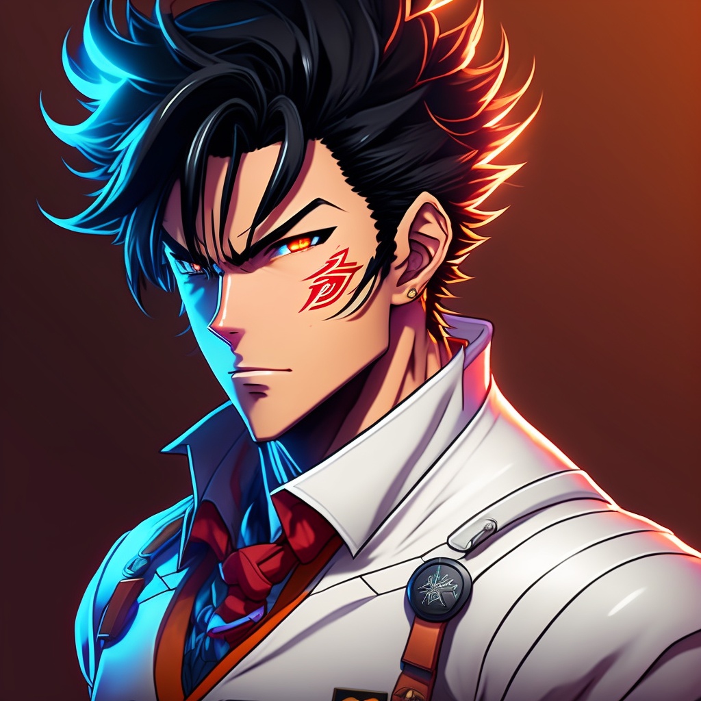 Lexica - Cyborg line art, 4k, luffy