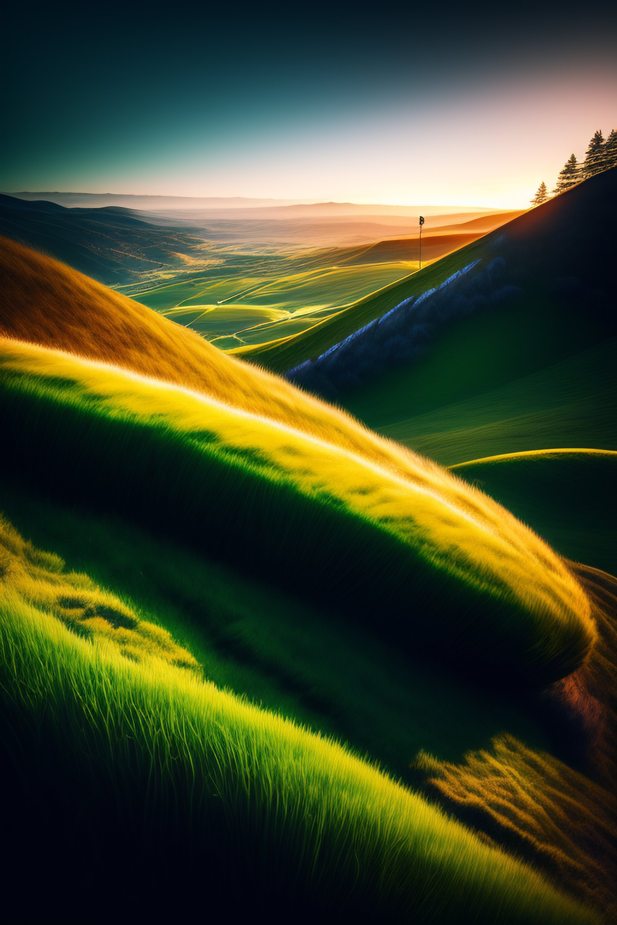 Lexica - Dark, grassy hills, cinematic composition, dramatic pose ...