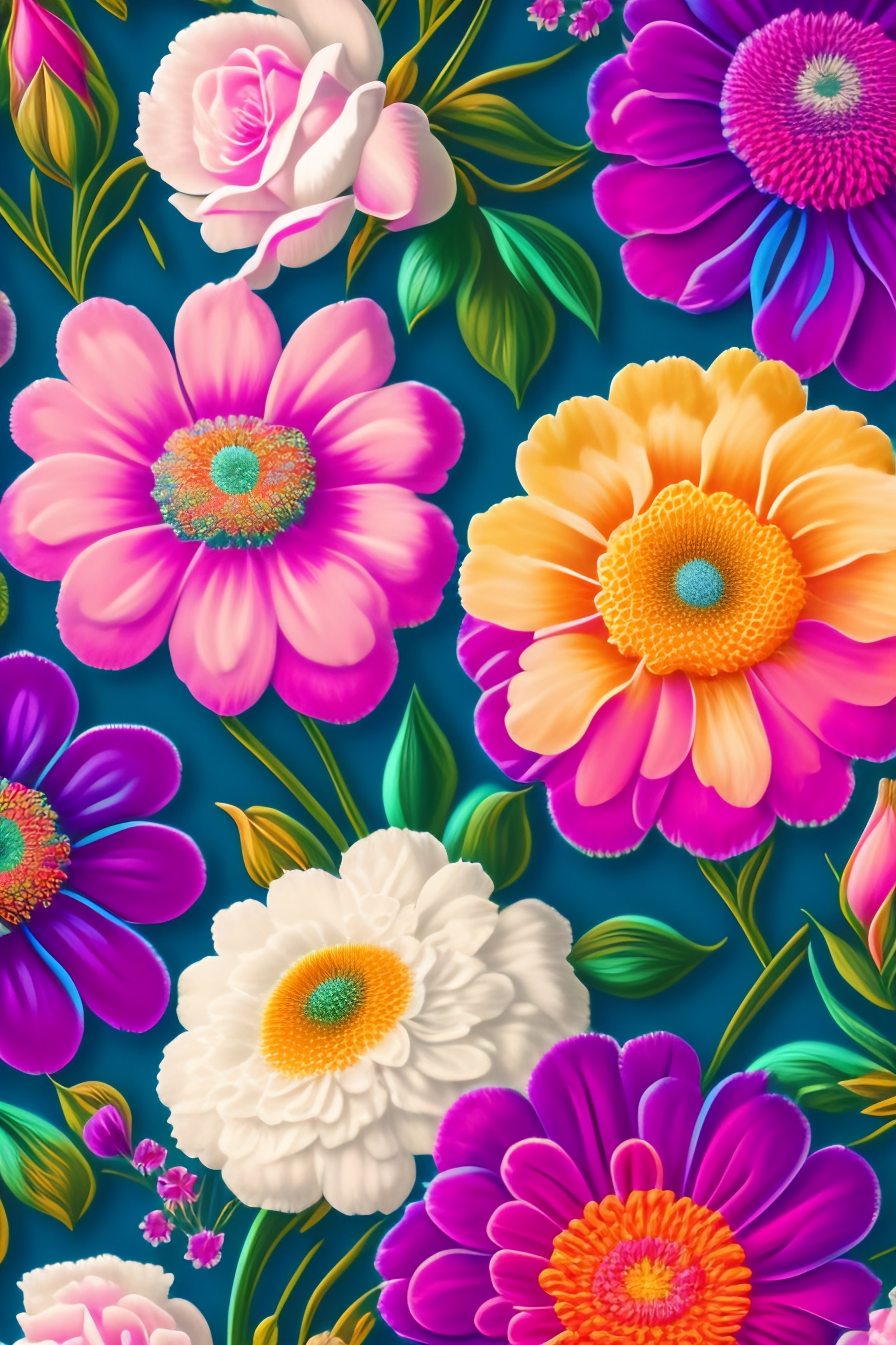 Wallpaper Of Colorful Flowers