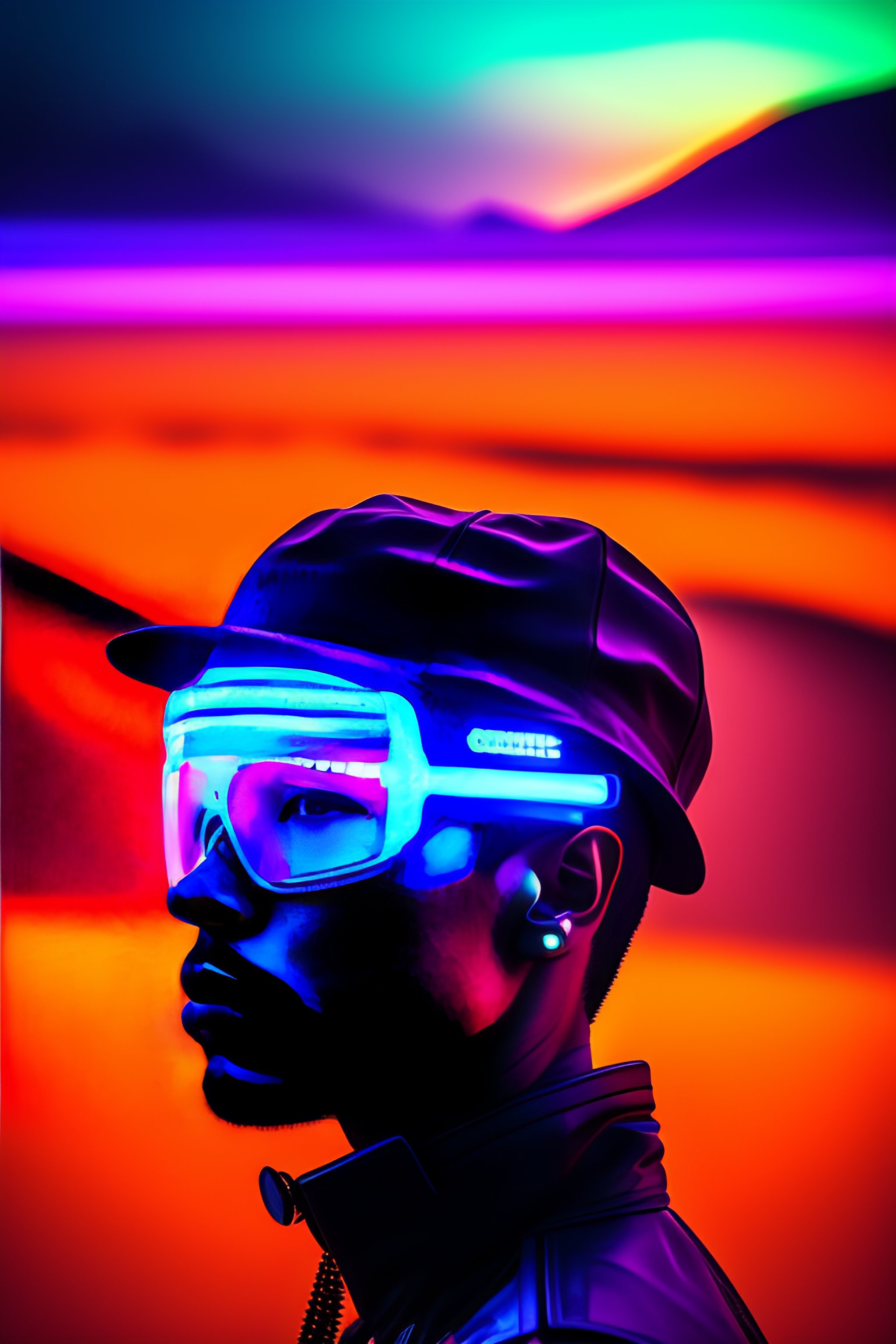 Lexica - Magic vape smoke desert neon cyber punk