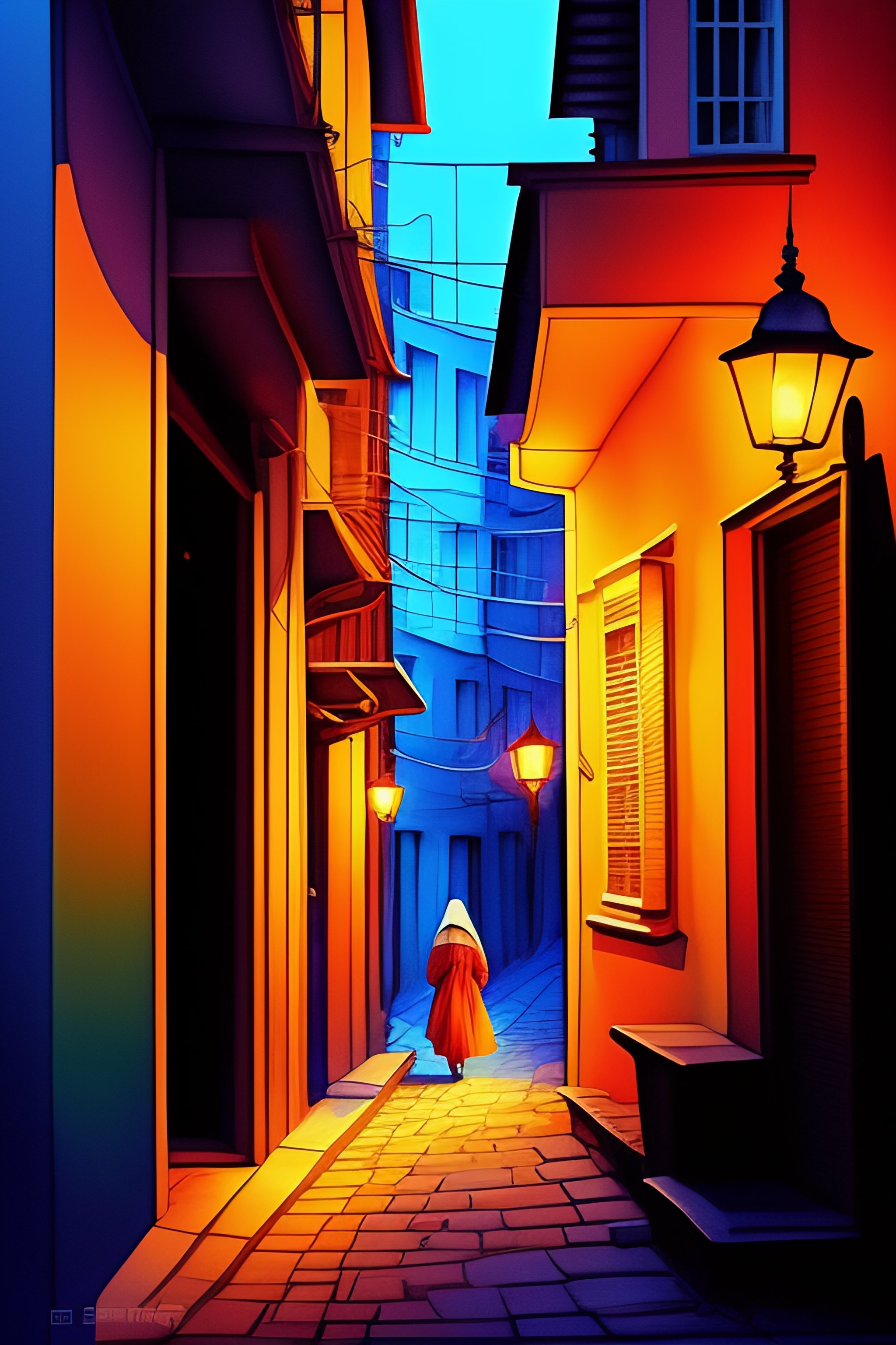 Lexica - Environmental wide water colors painting of a sketchy alleyway ...