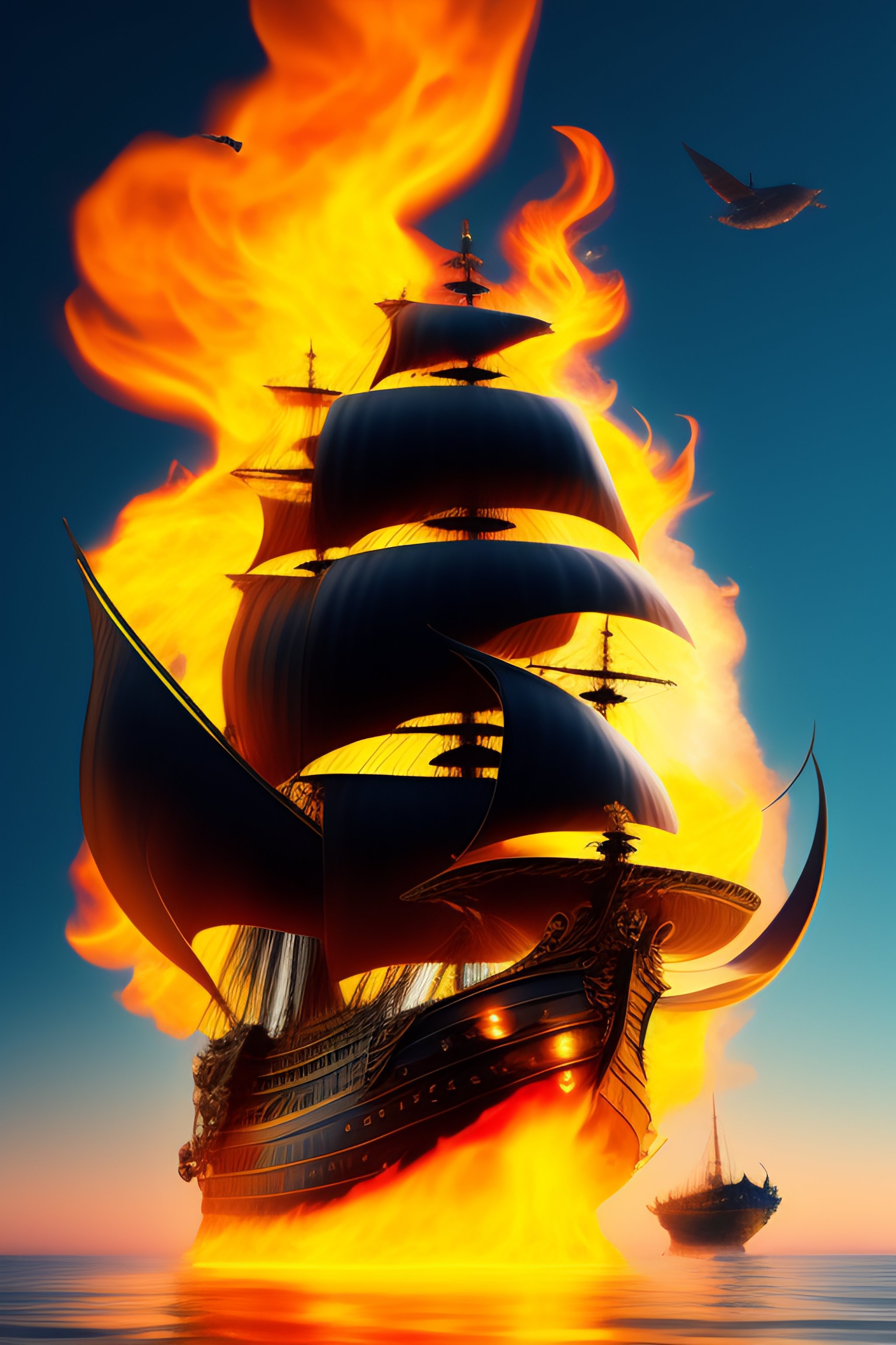 Pirate Ship On Fire