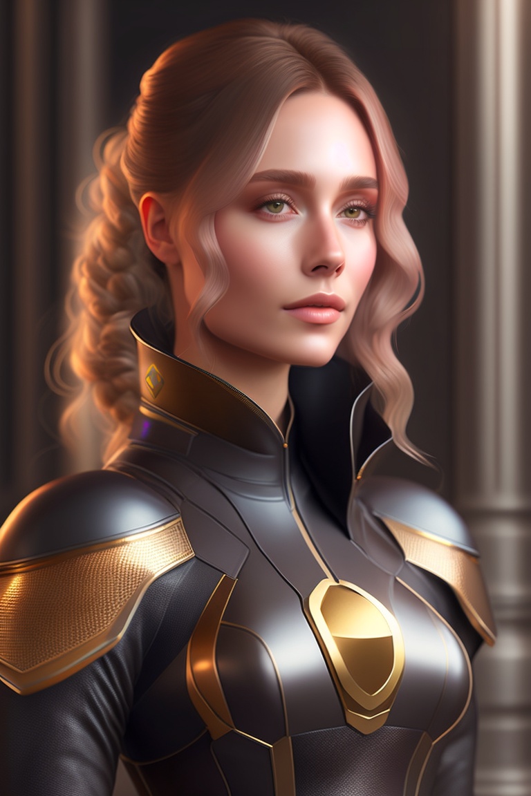 Lexica - Elizabeth olsen wearing a 2b cosplay, full body, background ...