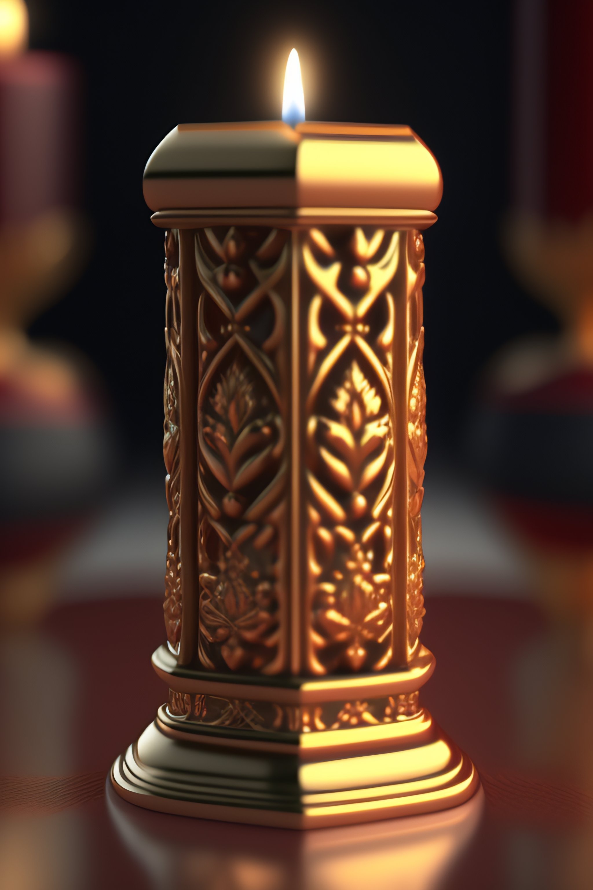 Lexica - Beautifully intricated wax carving of a pillar candle, octane ...