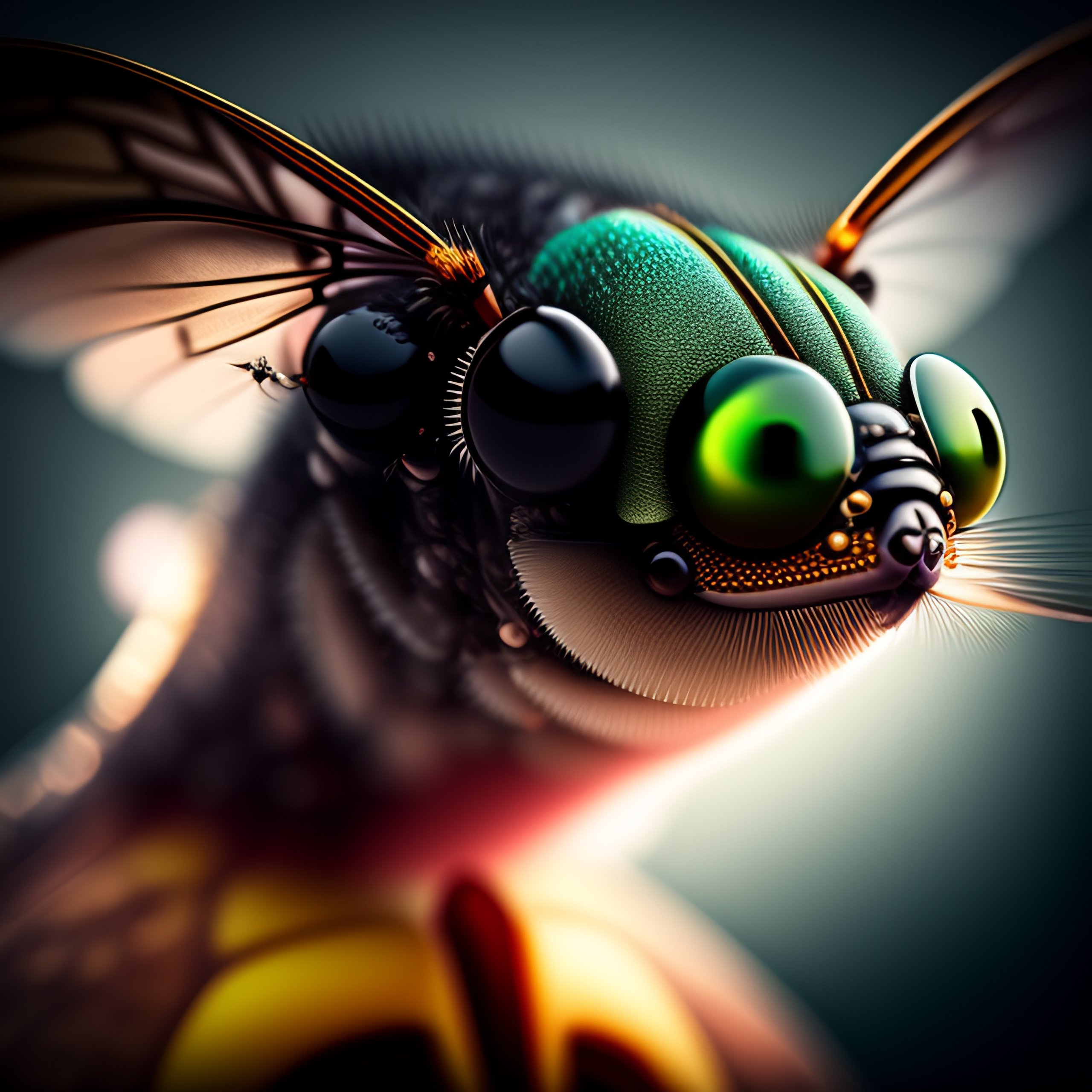 Lexica - Amazing stunning photo of a half fly half person creature