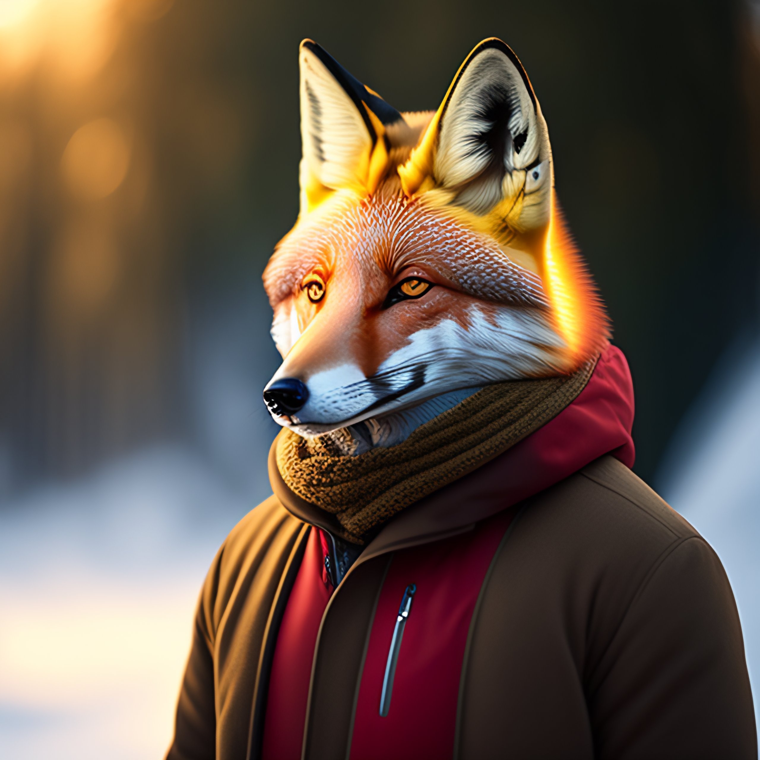 Lexica - A furry human with red fox features