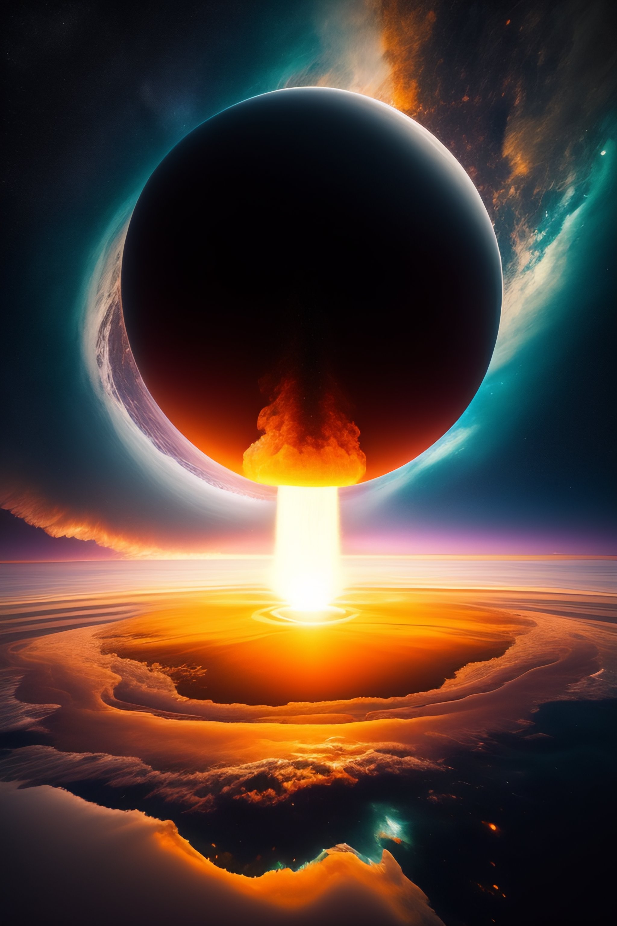 Lexica - The shot of the world from space while its exploding