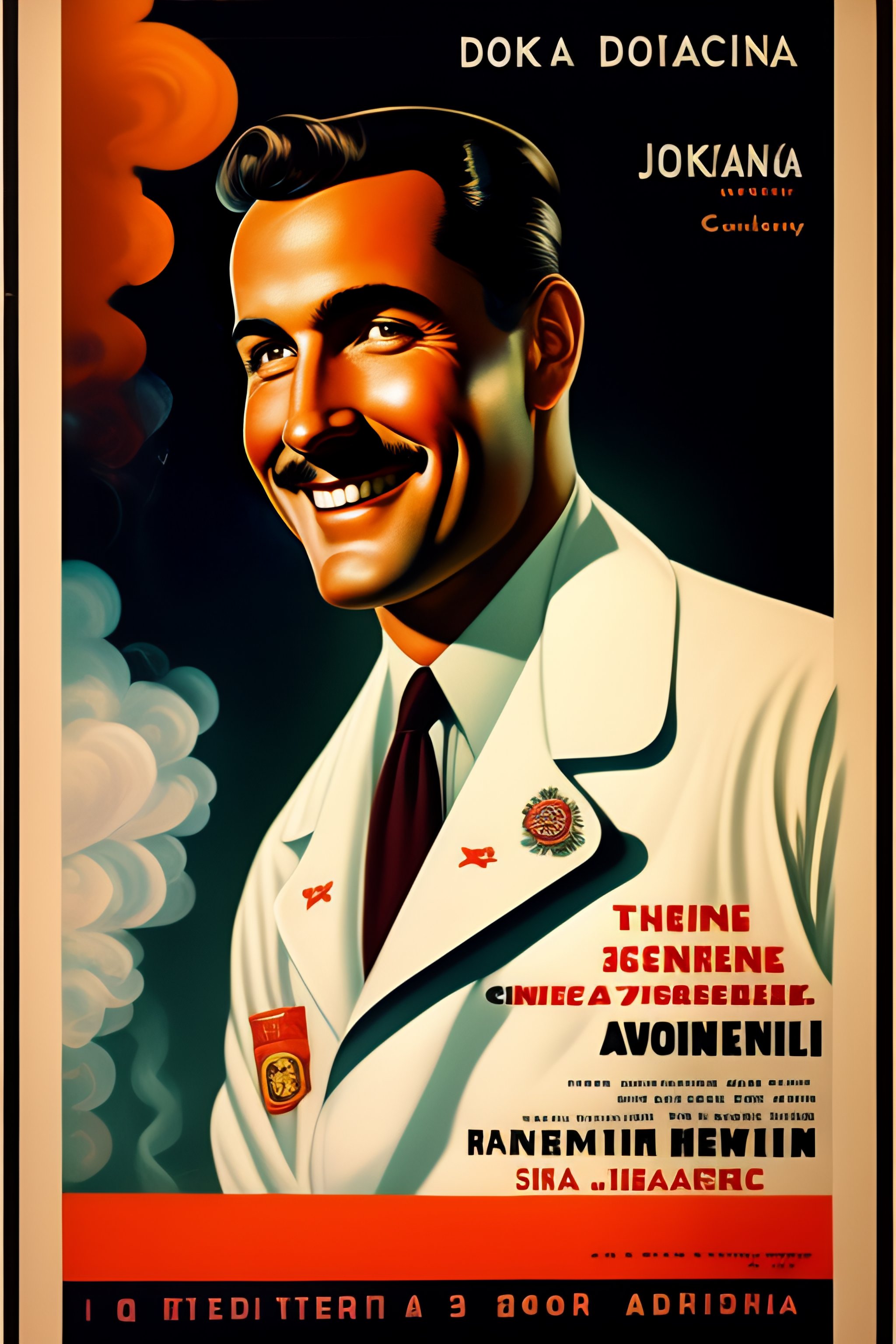 Lexica - 1945 pulp magazine poster of a middle aged man doctor in a ...