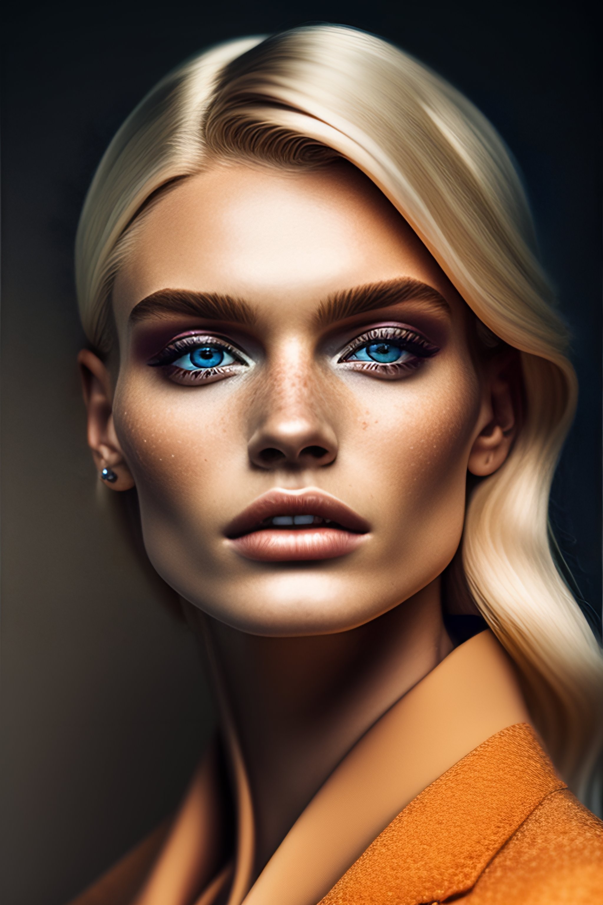 Lexica - A photo close-up of a beautiful blonde woman with freckles ...