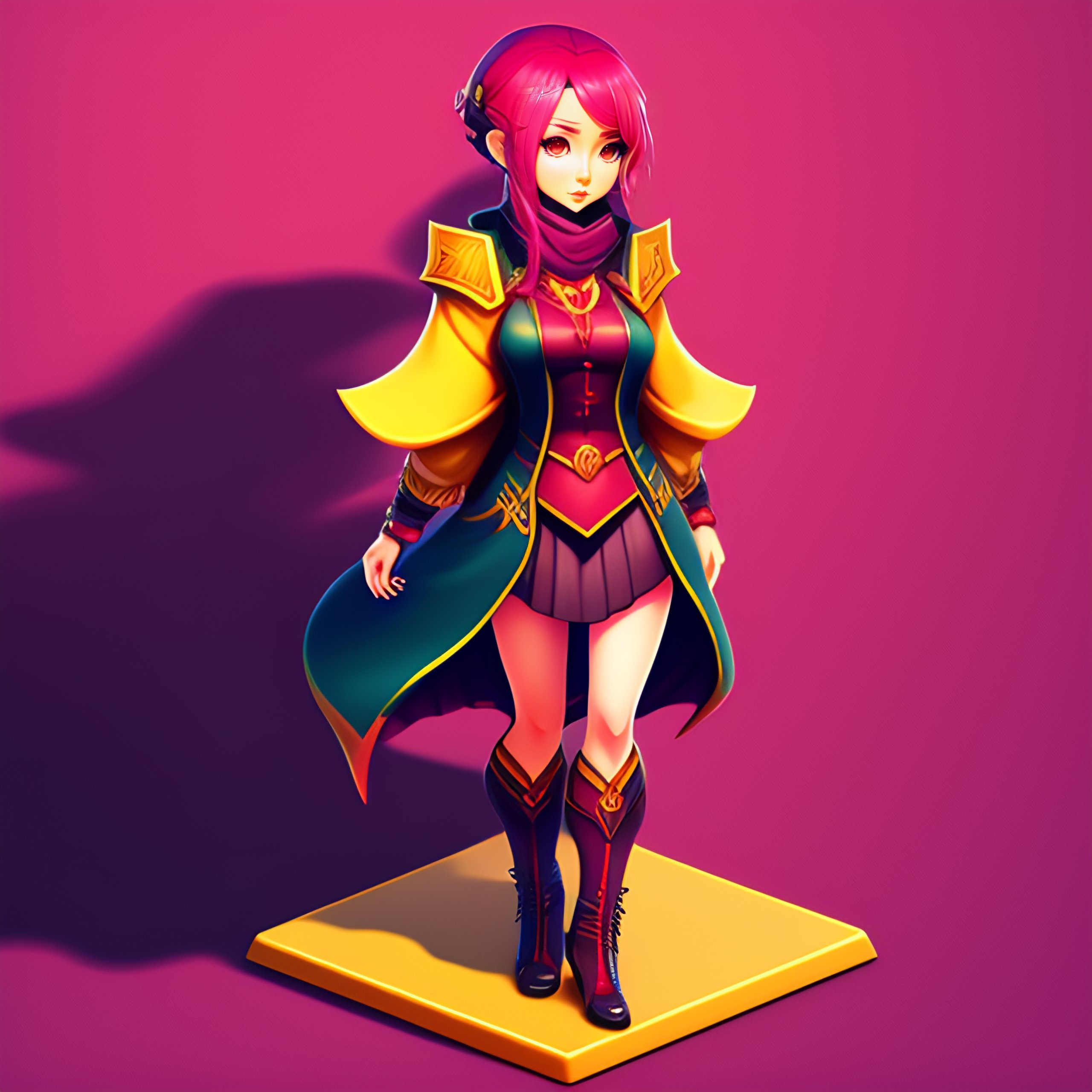 Lexica - Female blodmage personage pose isometric for game full body ...