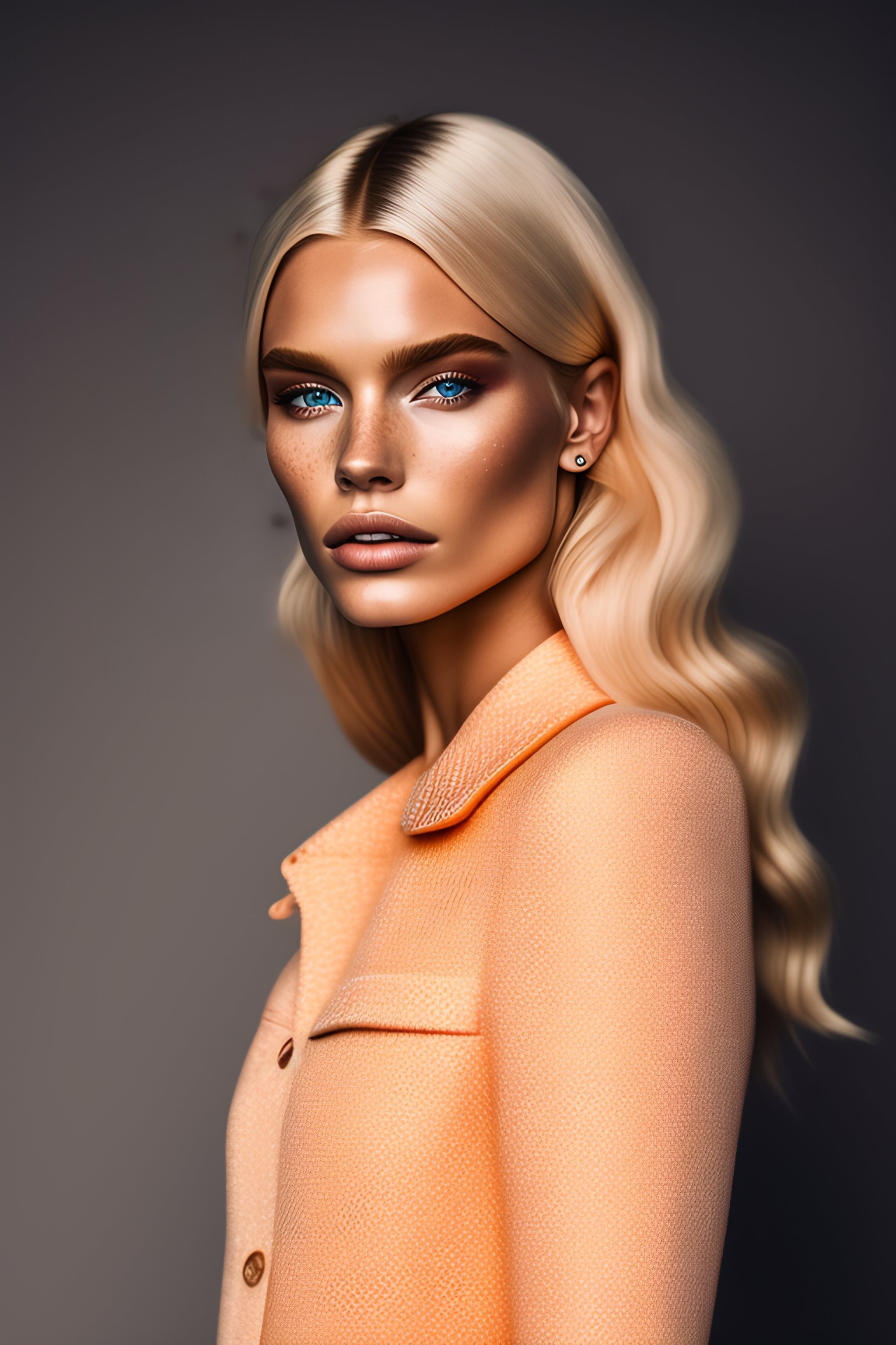 Lexica - A photo full body of a beautiful blonde woman with freckles ...