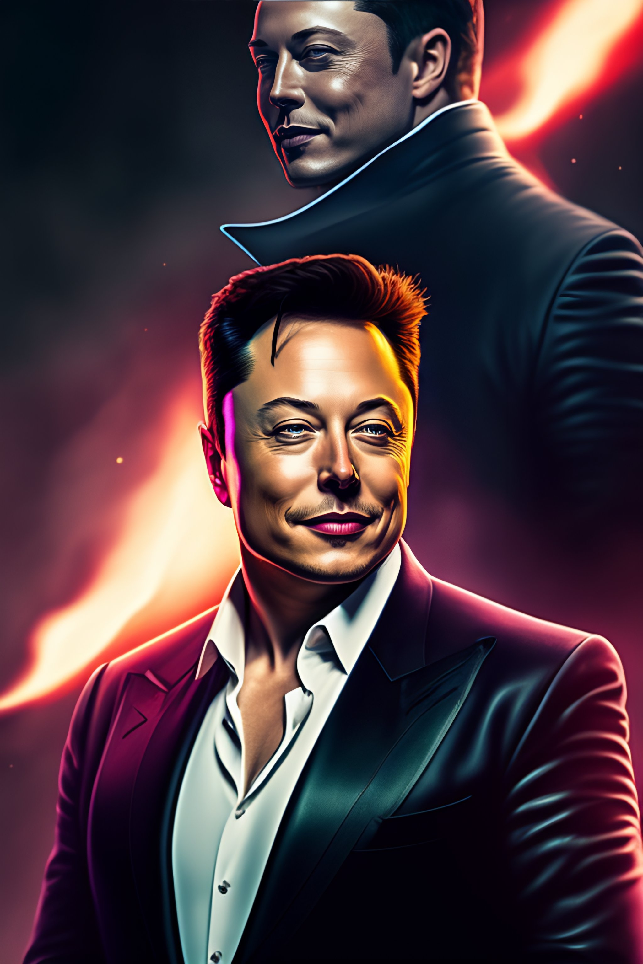 Lexica - A striking full body portrait of elon musk the eldritch god ...