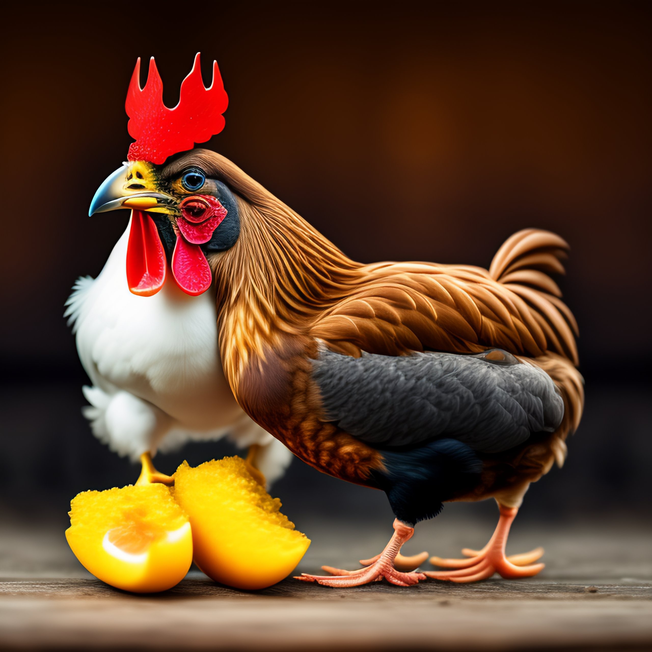 Lexica - A chicken eating another chicken