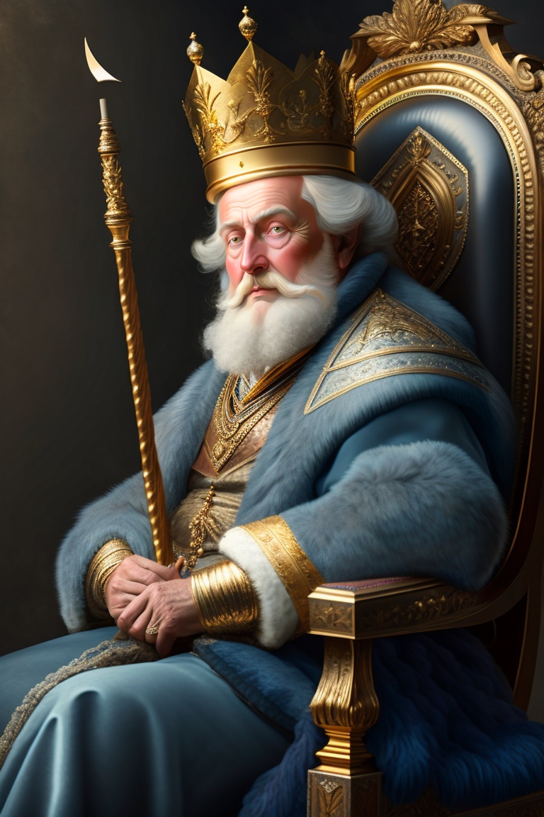 Lexica - A portrait of King Solomon in his old age, sitting on a throne ...