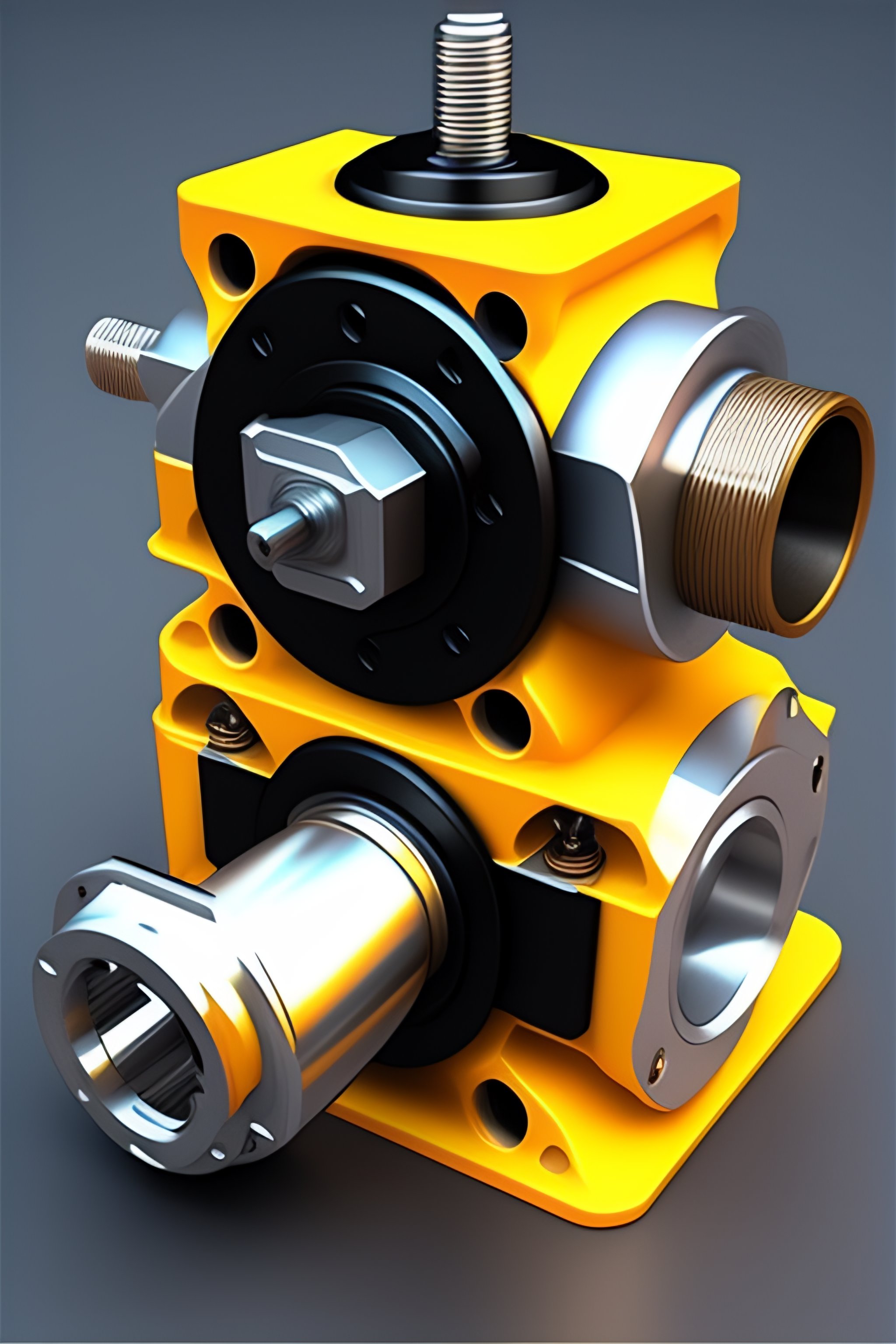 Lexica - Adjustable shaft support cad engineering gear mechanism helical artstation assembly