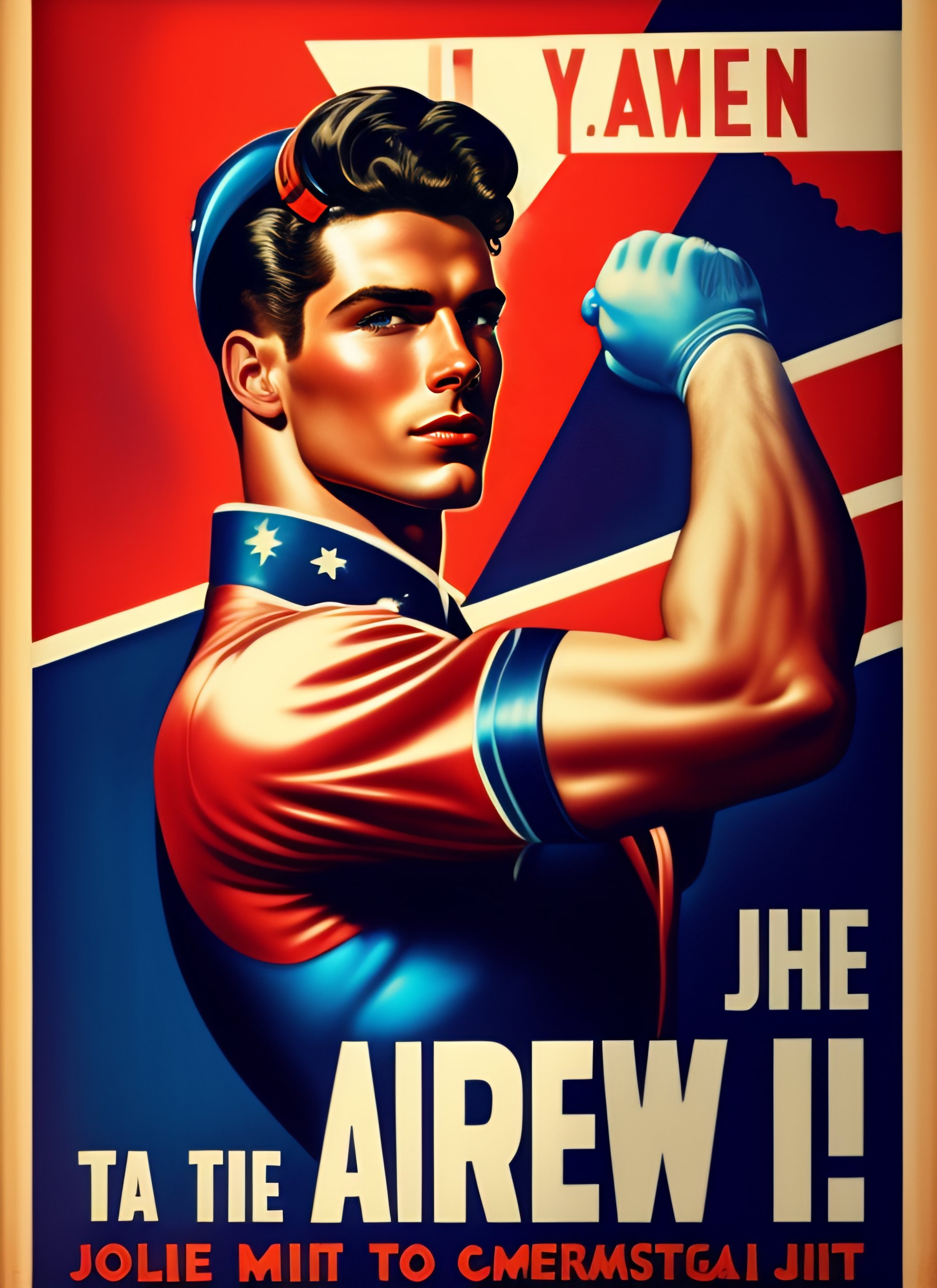 Lexica - A male young man the riveter "We can do it !" poster by John ...