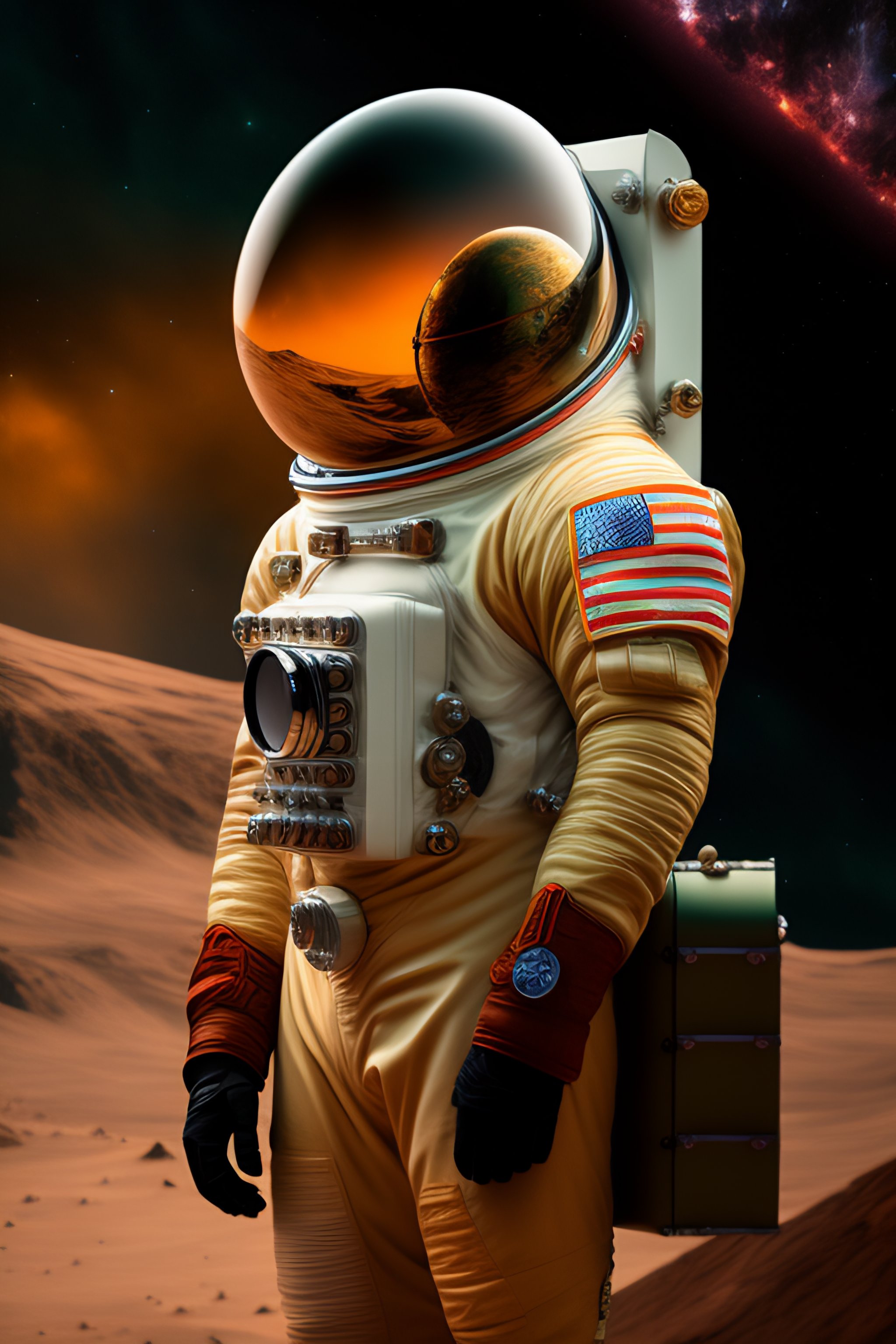 Lexica - An astronaut on a Mars steampunk picasso