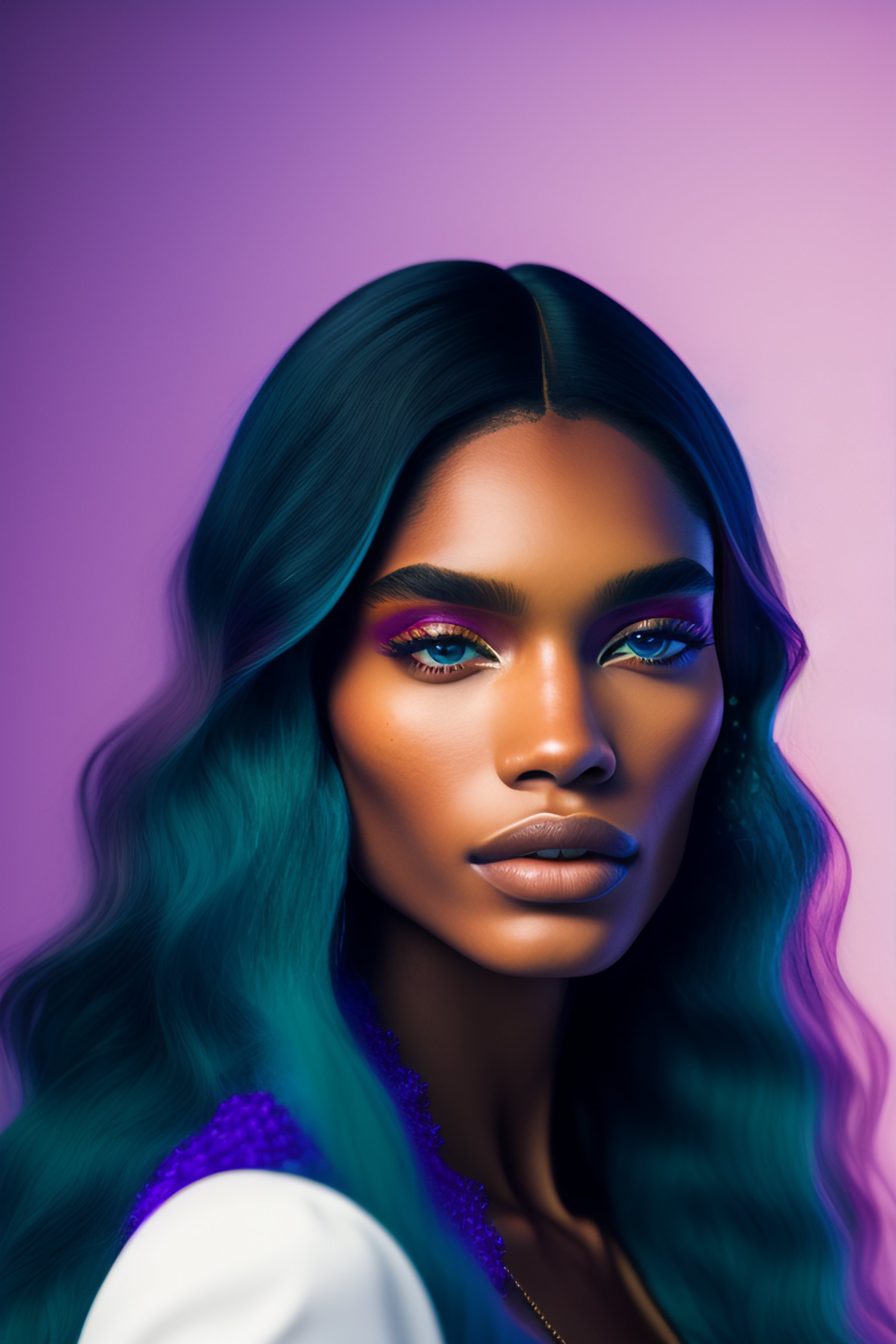 Lexica - A photo close-up of a beautiful long haired woman with light ...