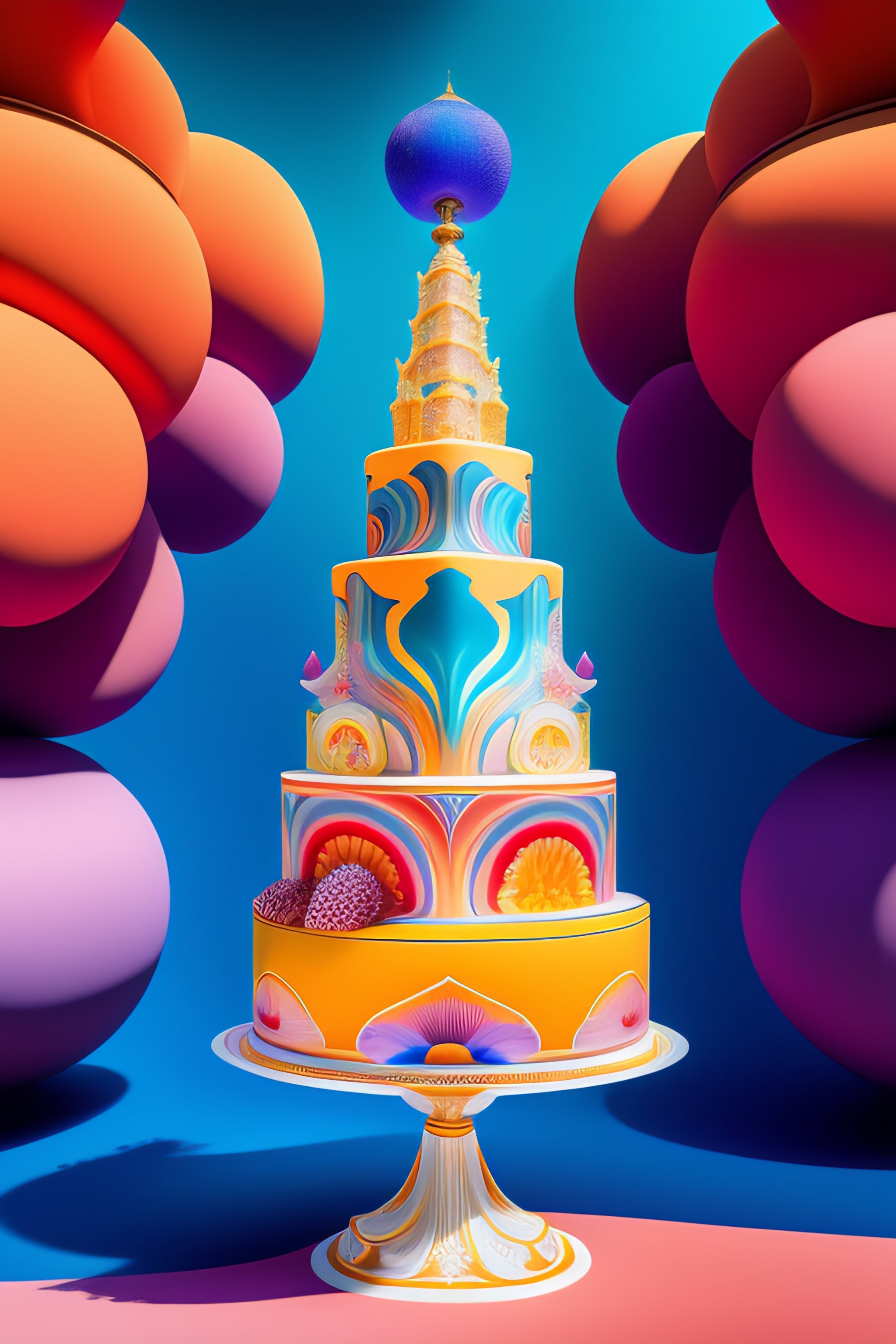 Lexica - Big abstract cake by james jean and salvador dali and shusei ...