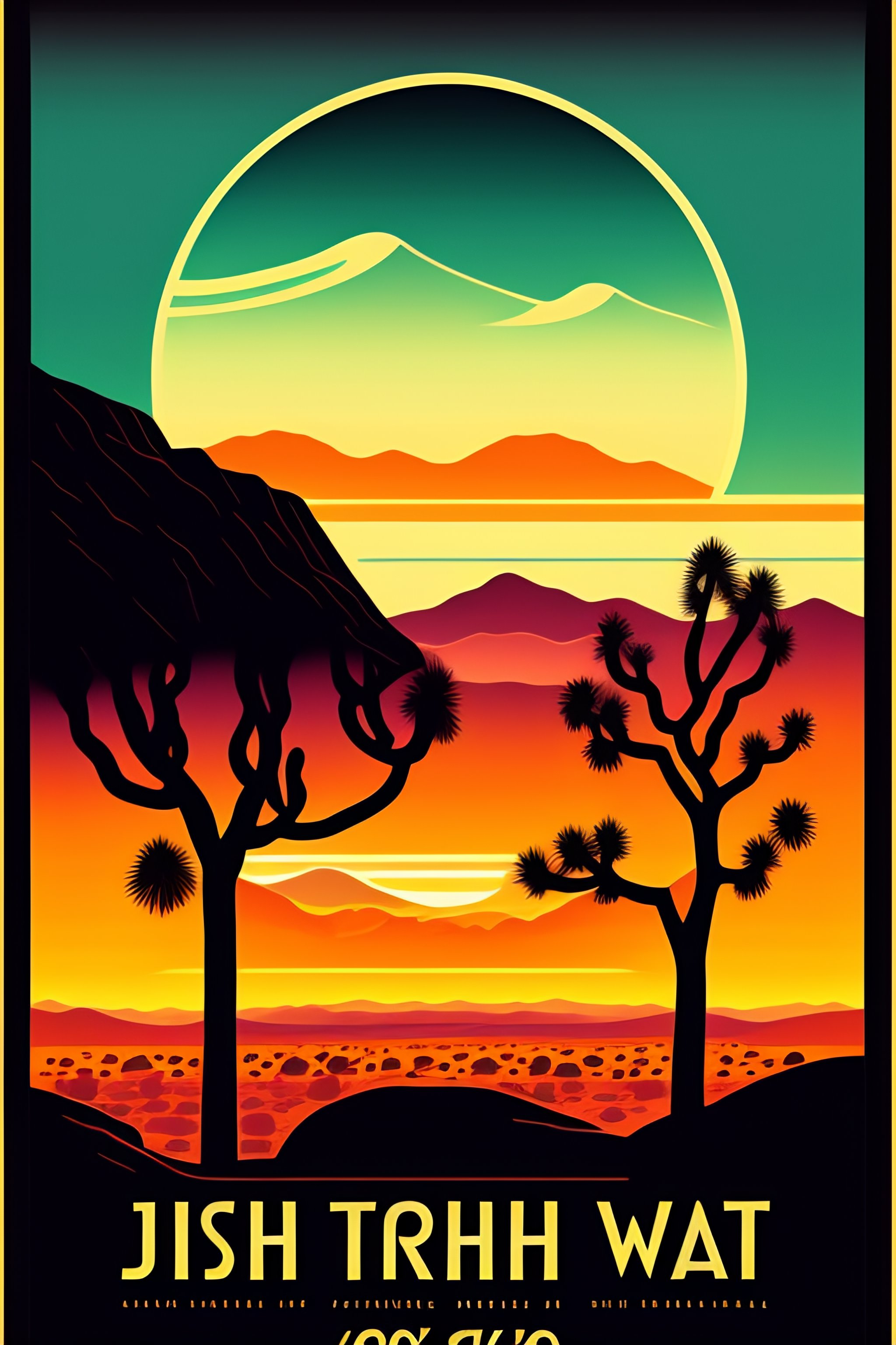 Lexica - Joshua tree national park, travel poster, WPA style vintage ...
