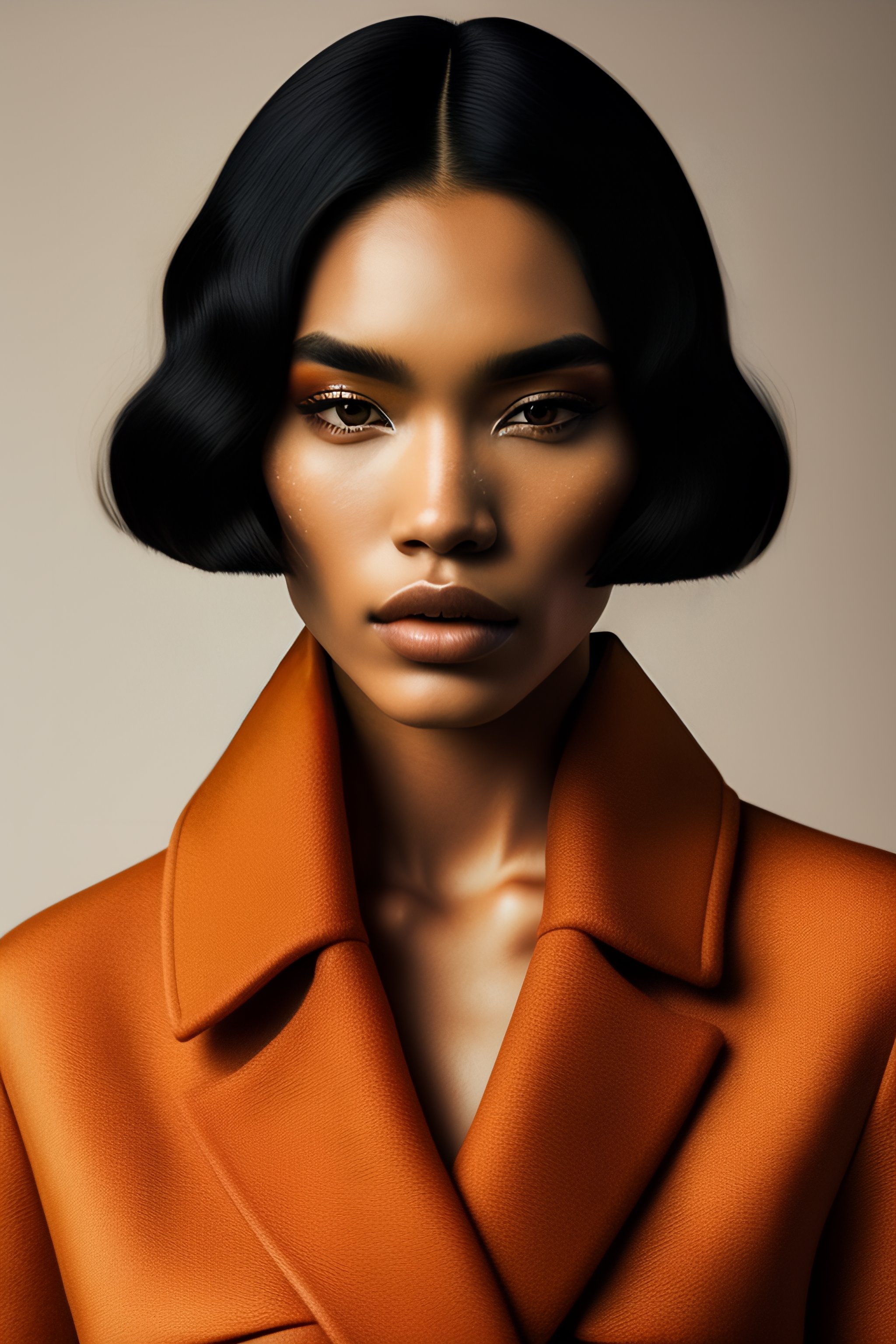 Lexica - A photo close-up of a beautiful black haired woman with ...