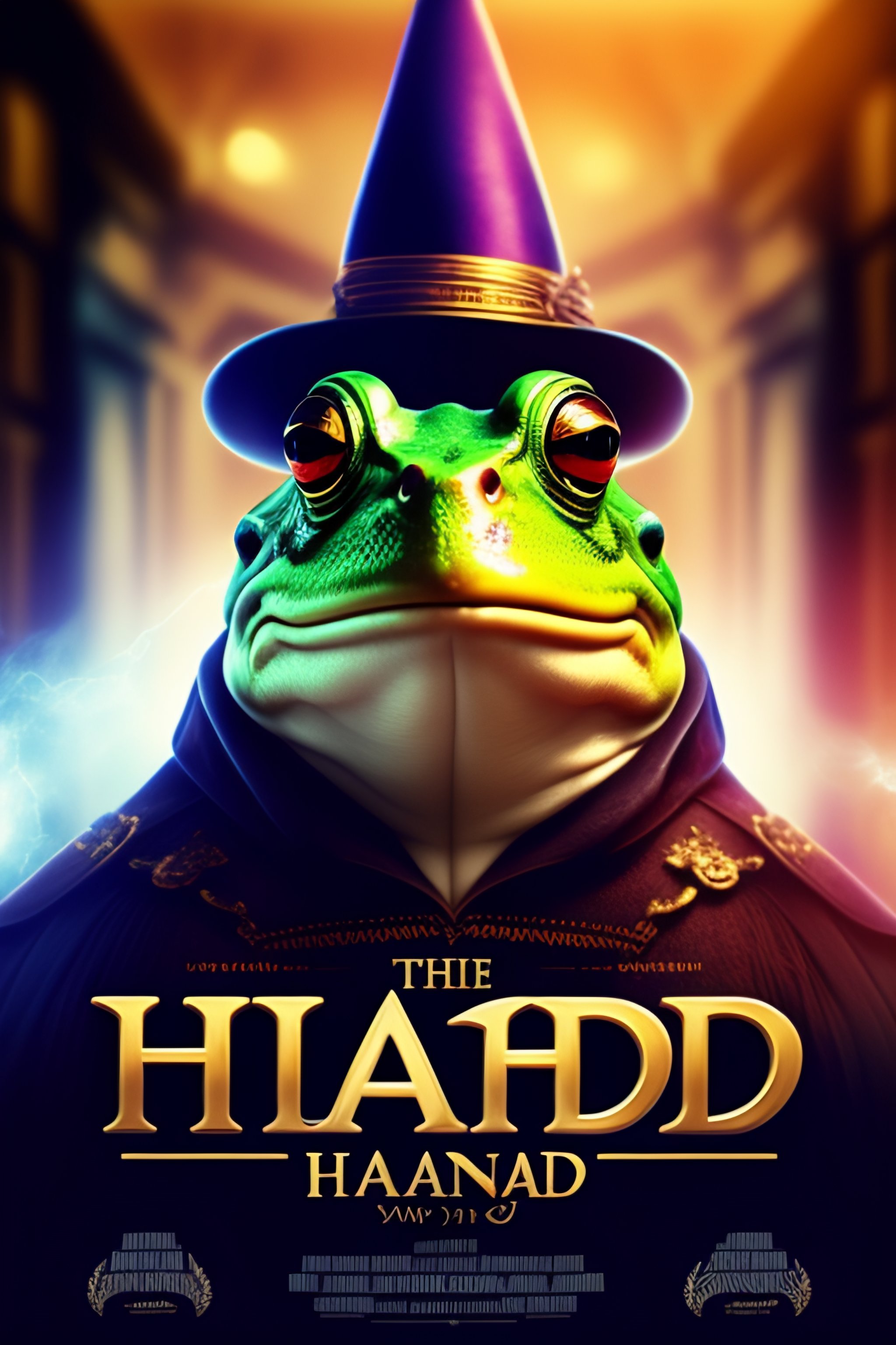 Lexica - Wizard enslaving humanoid frogs, movie poster