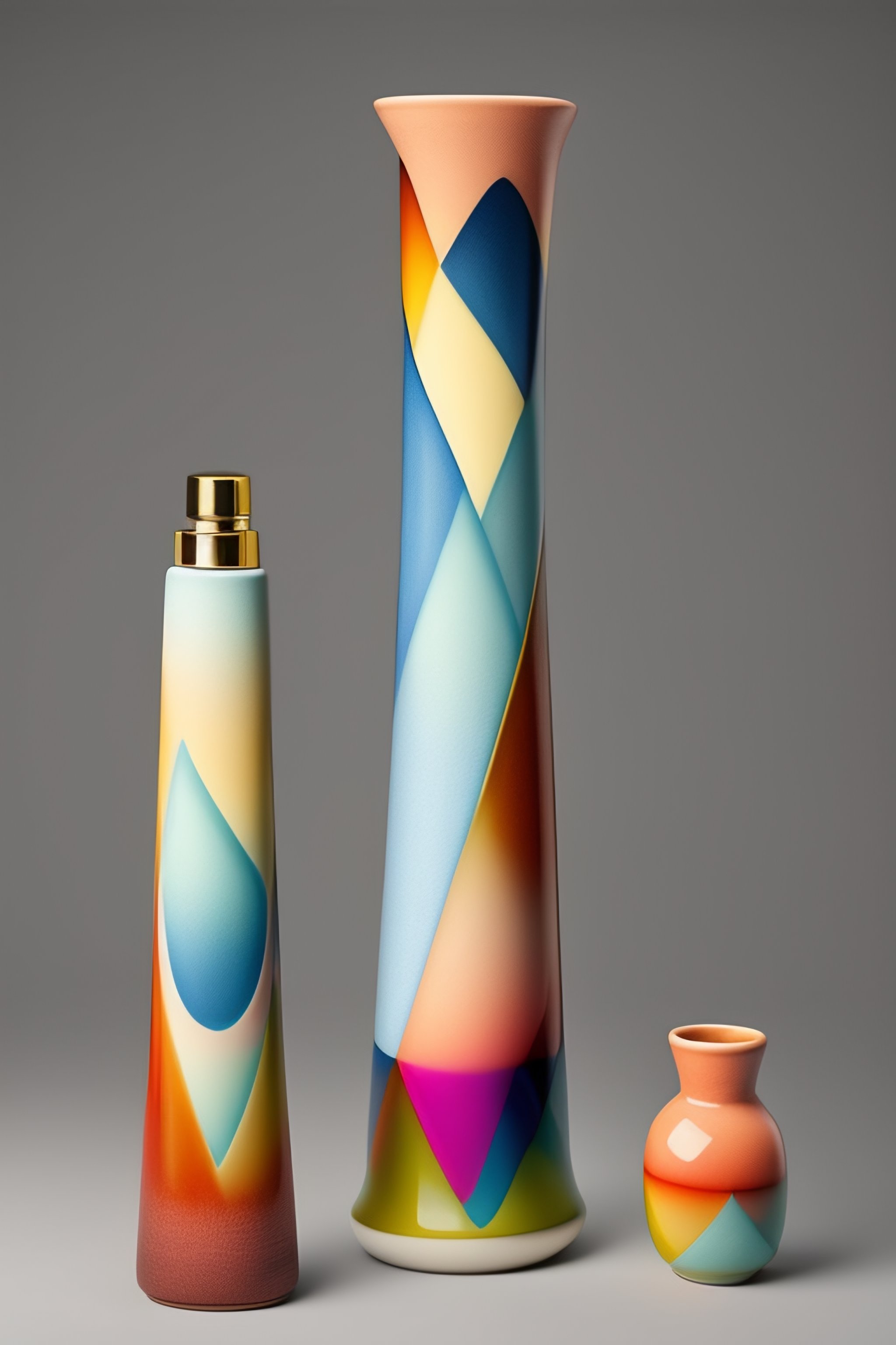 Lexica - Beautiful ceramics studio photograph of a colorful geometric ...
