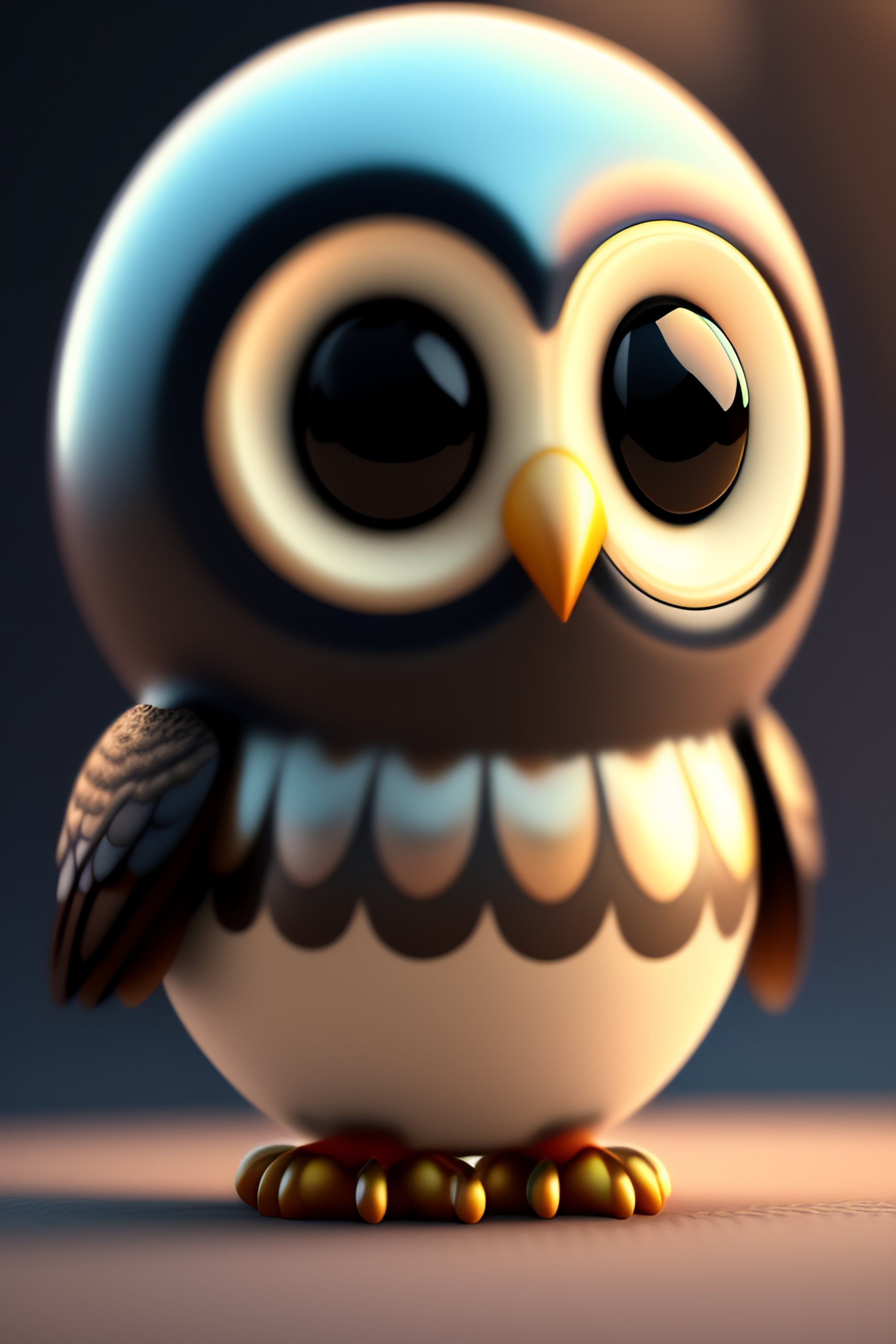 Lexica - A cute adorable baby owl, egg shaped, looking to the camera ...