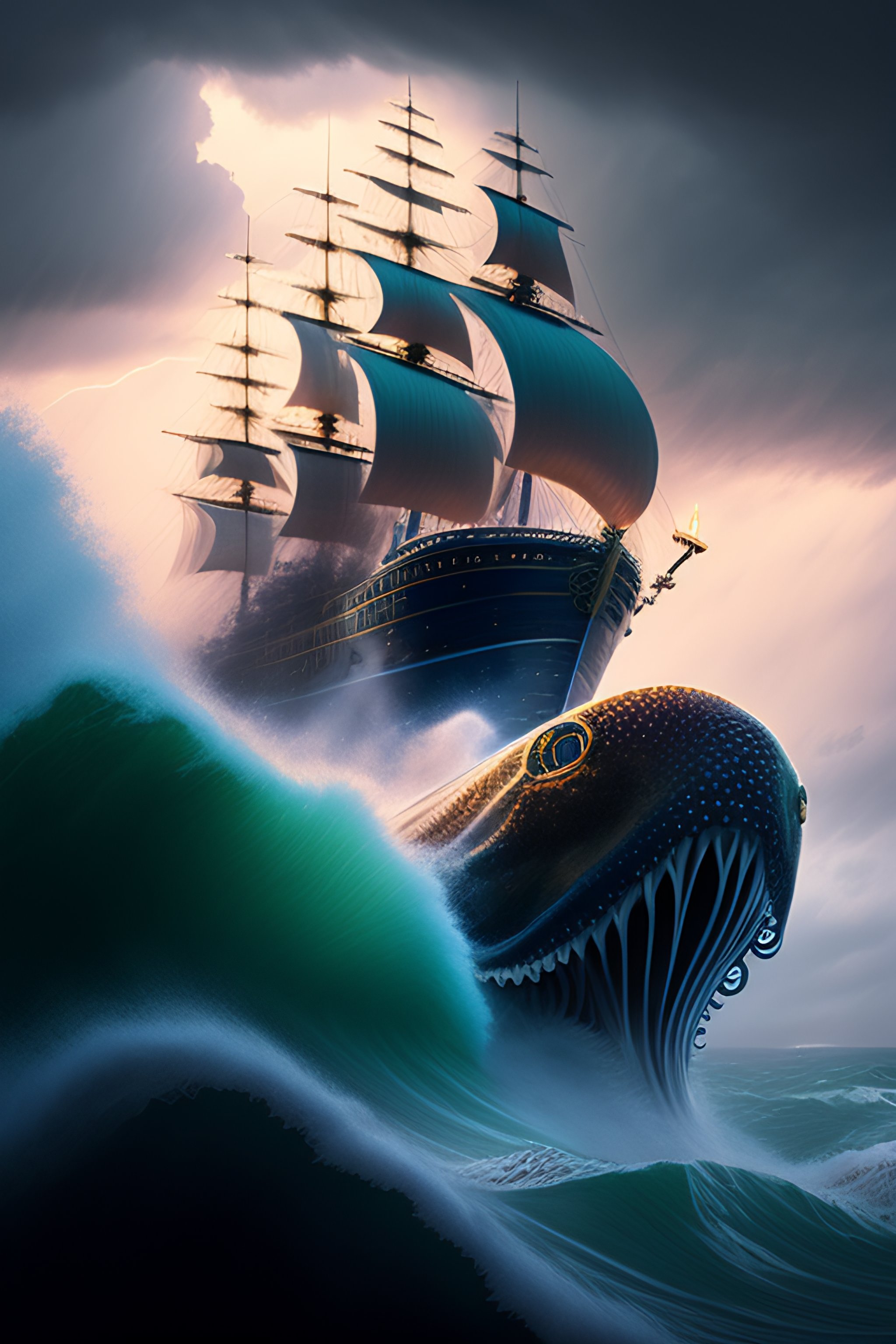 Lexica - A highly detailed masterpiece of a giant octopus hugging a ...