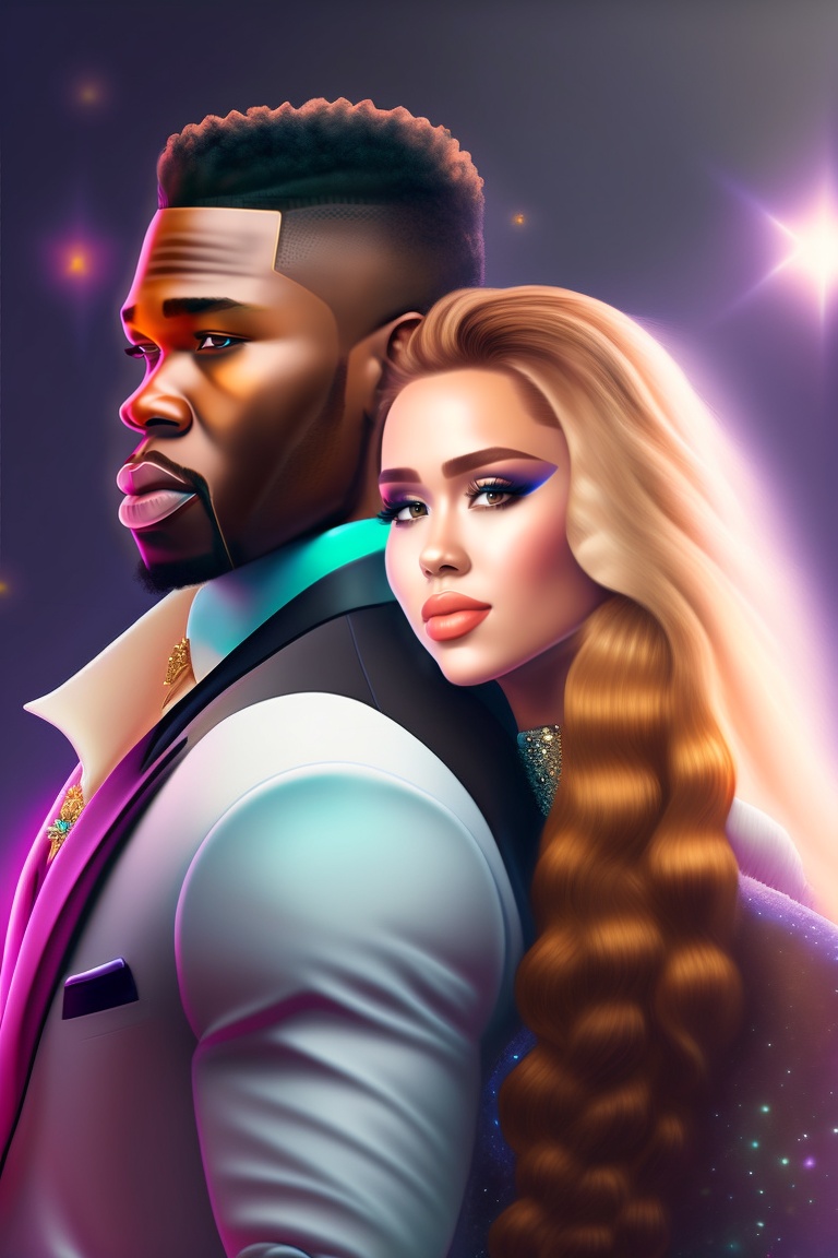 Lexica - Rapper 50 Cent and singer Miley Cyrus, with Cyrus having long ...