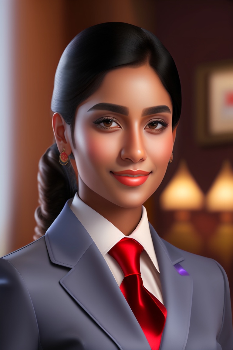 Lexica - Two young Indian receptionist female grey coat, white shirt ...