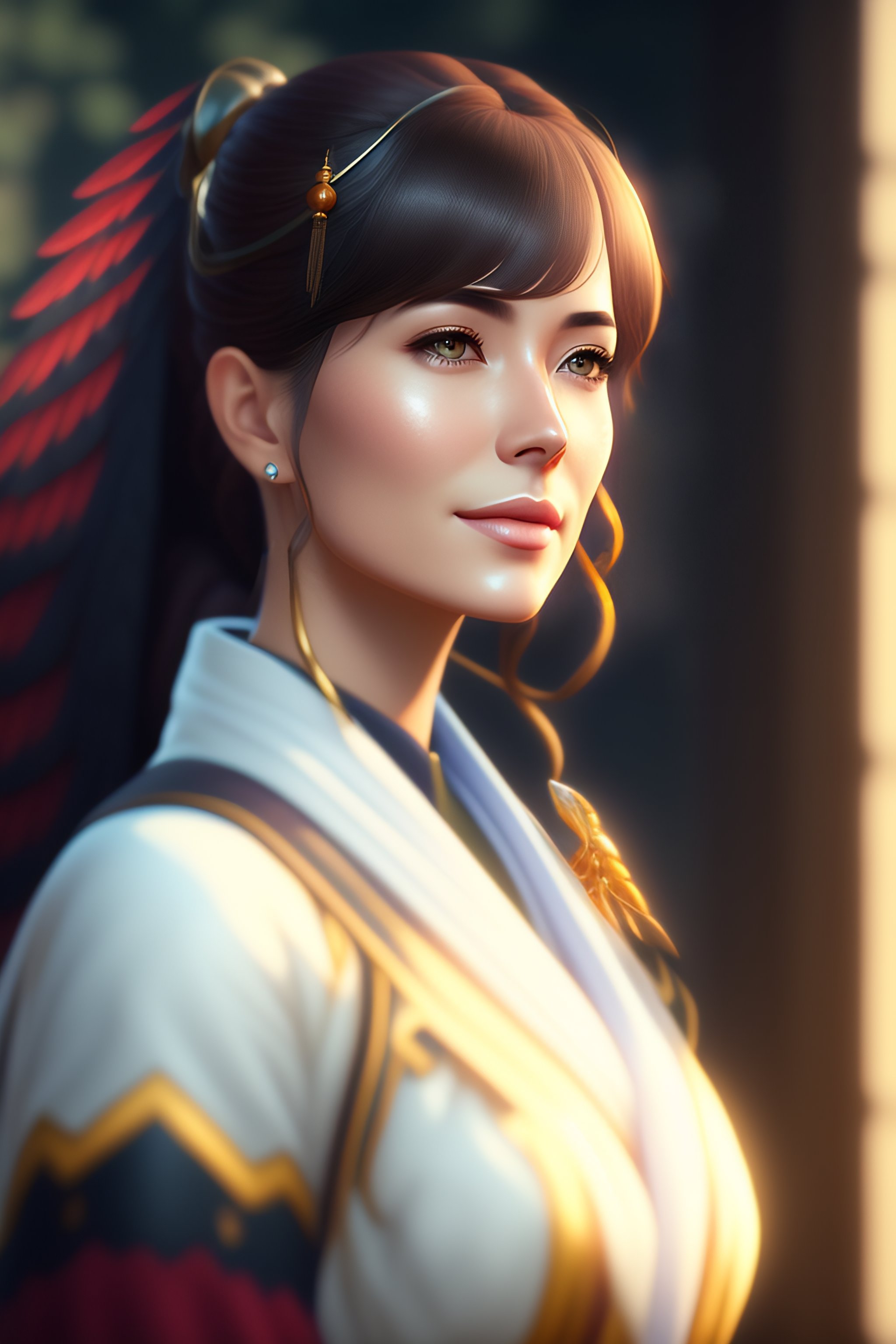 Lexica - Female portrait, 4k, kyoto animation, wings