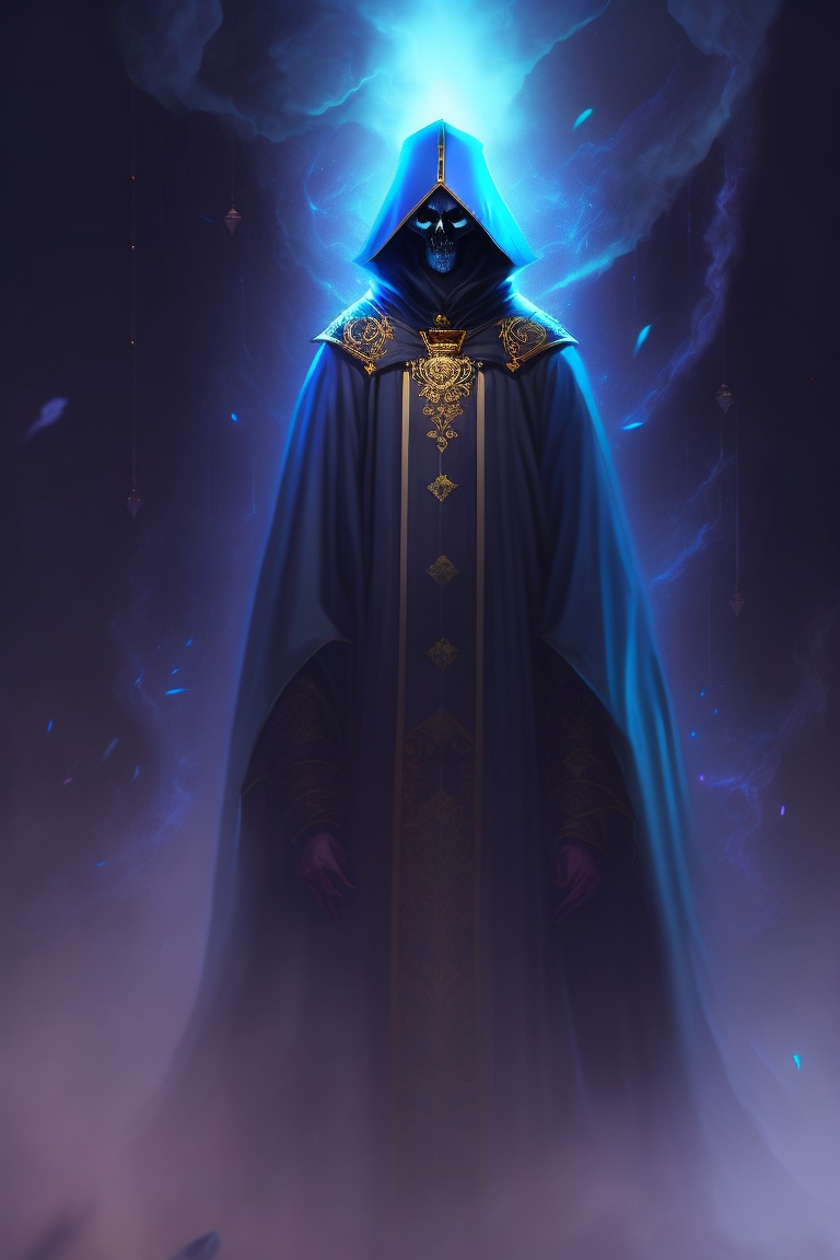 Lexica - Robed spectral ghost, floating, chained skulls floating around ...