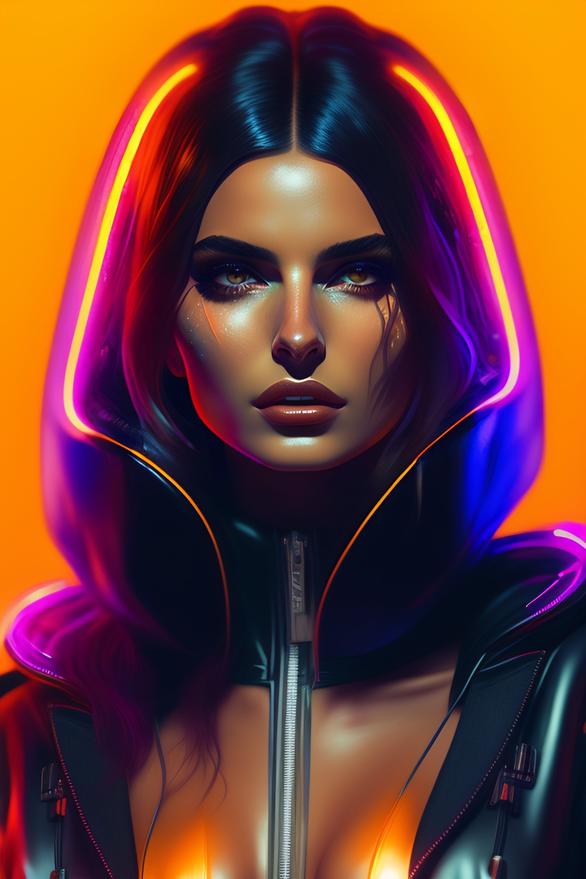 Lexica - Emily ratajkowski, detailed portrait Neon Operator Girl ...
