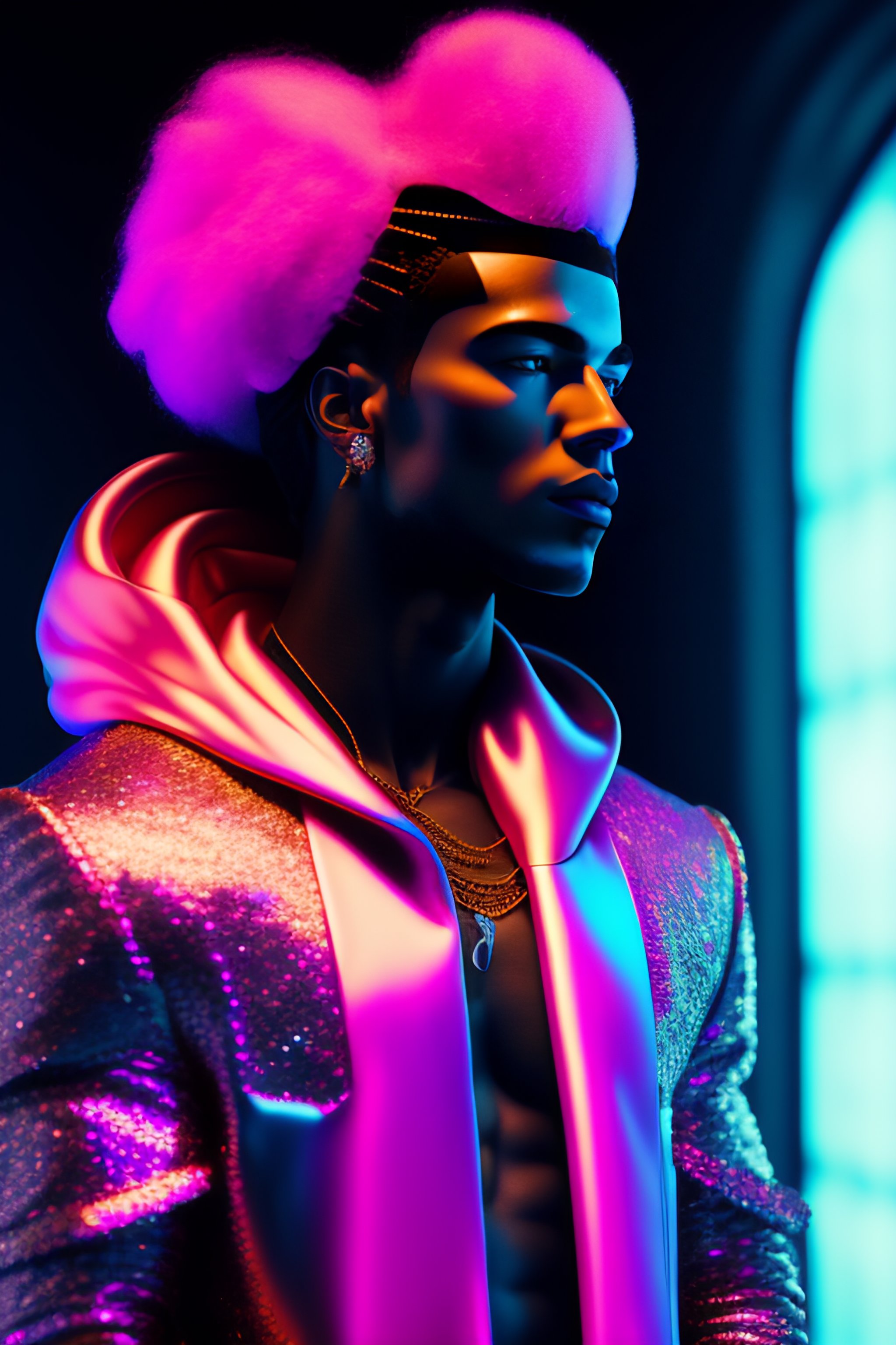 Lexica - Full-body rococo and cyberpunk delicate neon crystalline ...