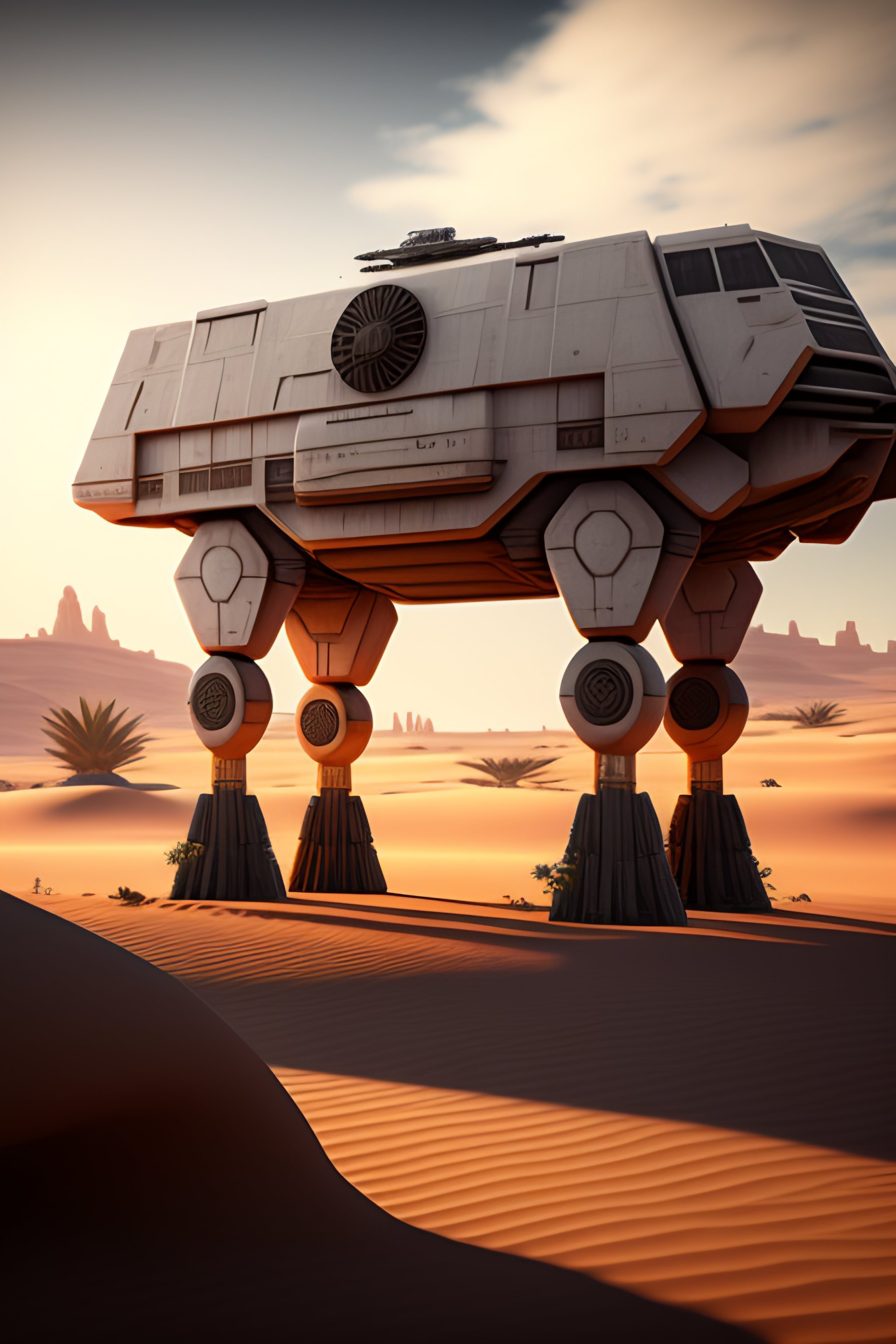 Lexica - Star Wars AT-AT walker, desert landscape , futuristic details ...