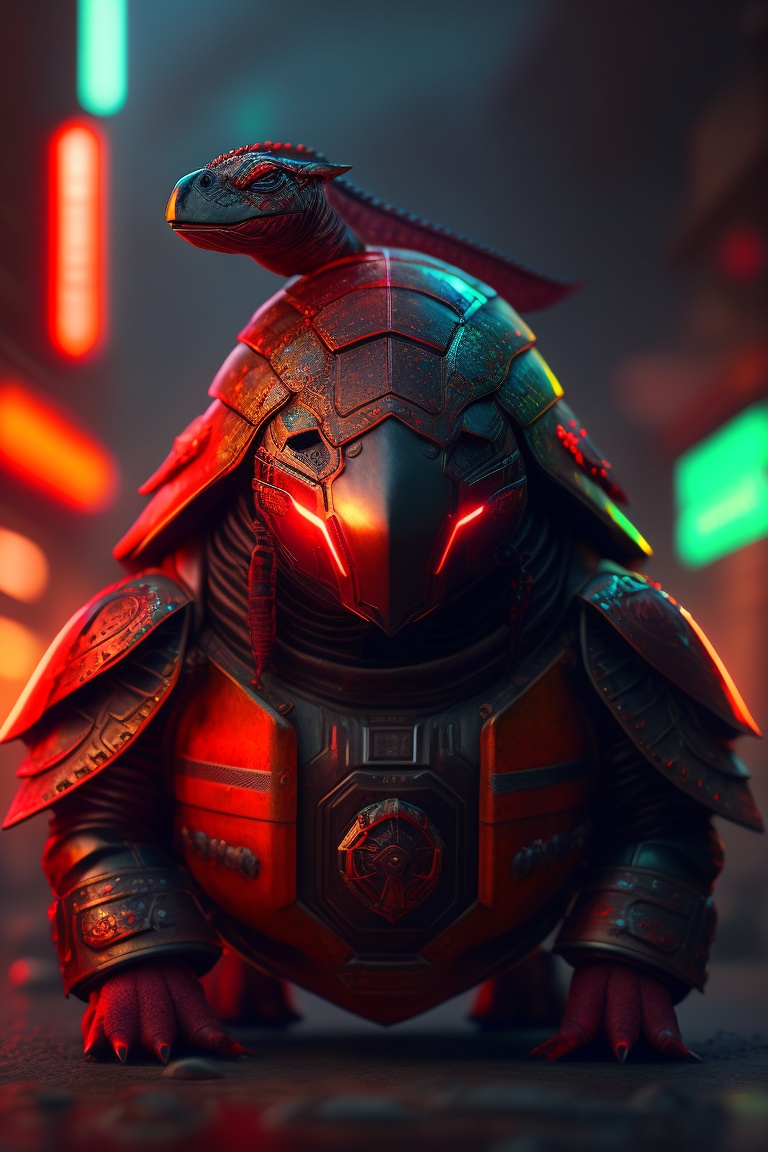 Lexica - Japan evil cyberpunk turtle portrait made of rusty iron, dark ...