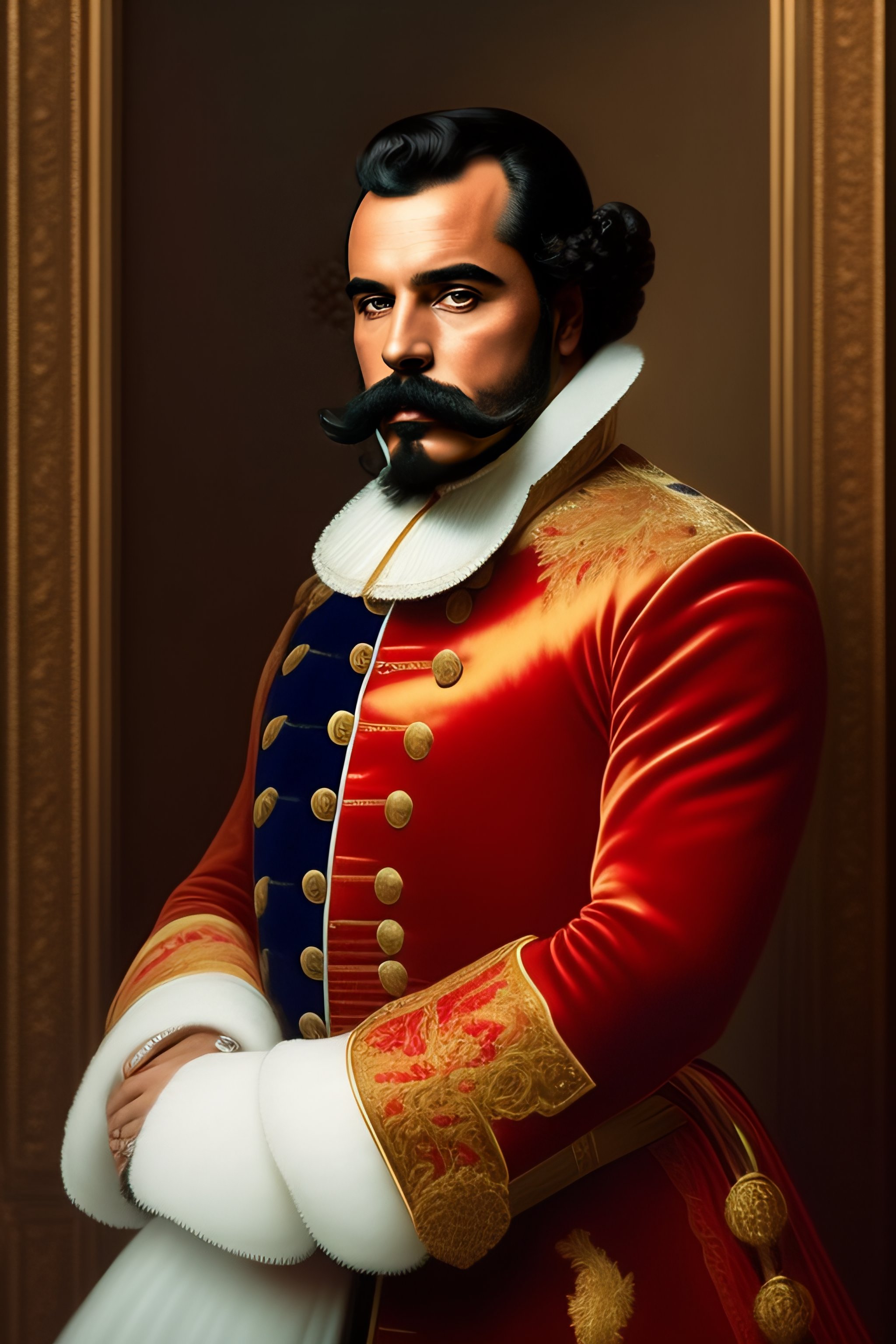 Lexica - Retrato de un señor muy adinerado con bigote fino dando un ...