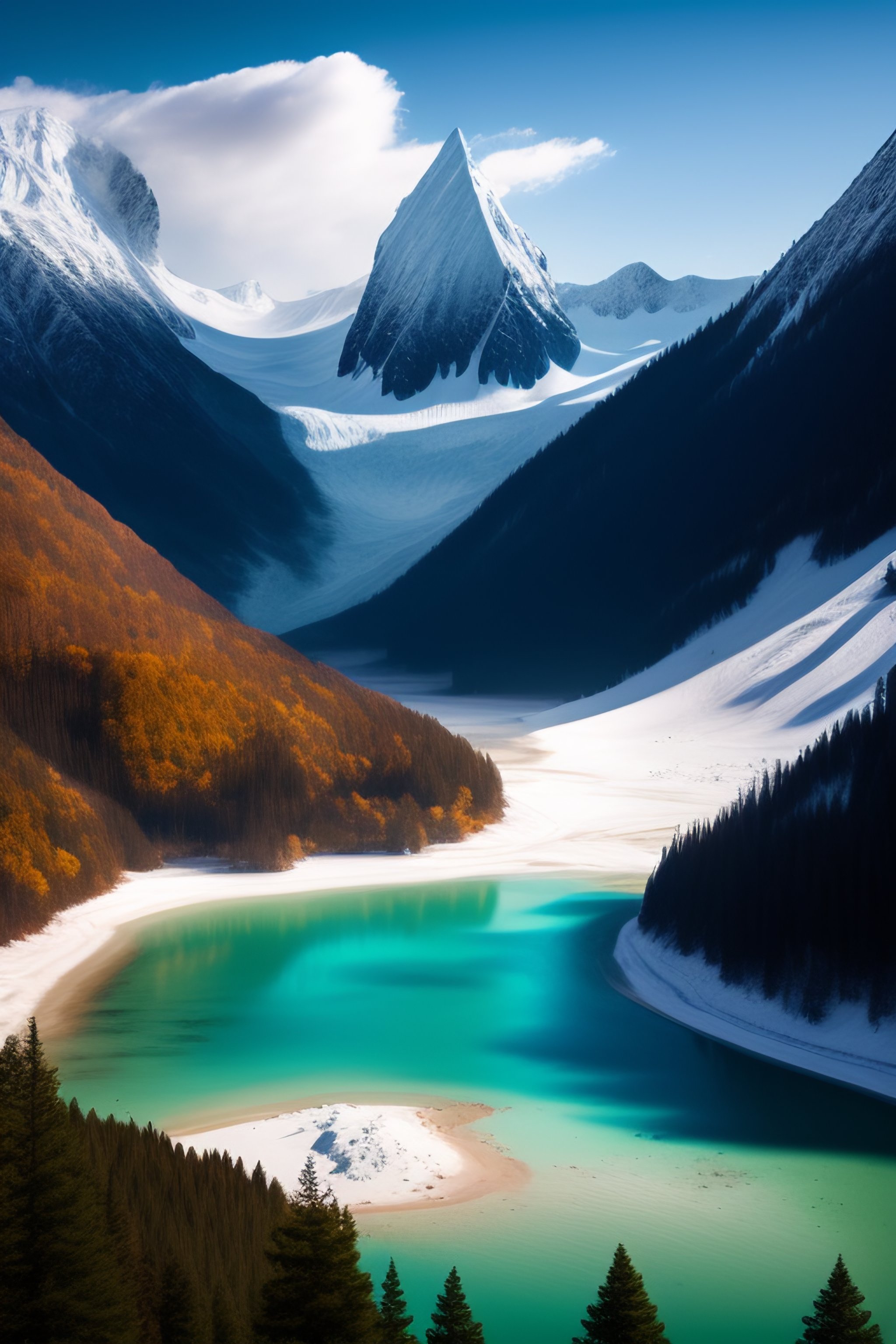 Lexica - Beautiful snow mountains